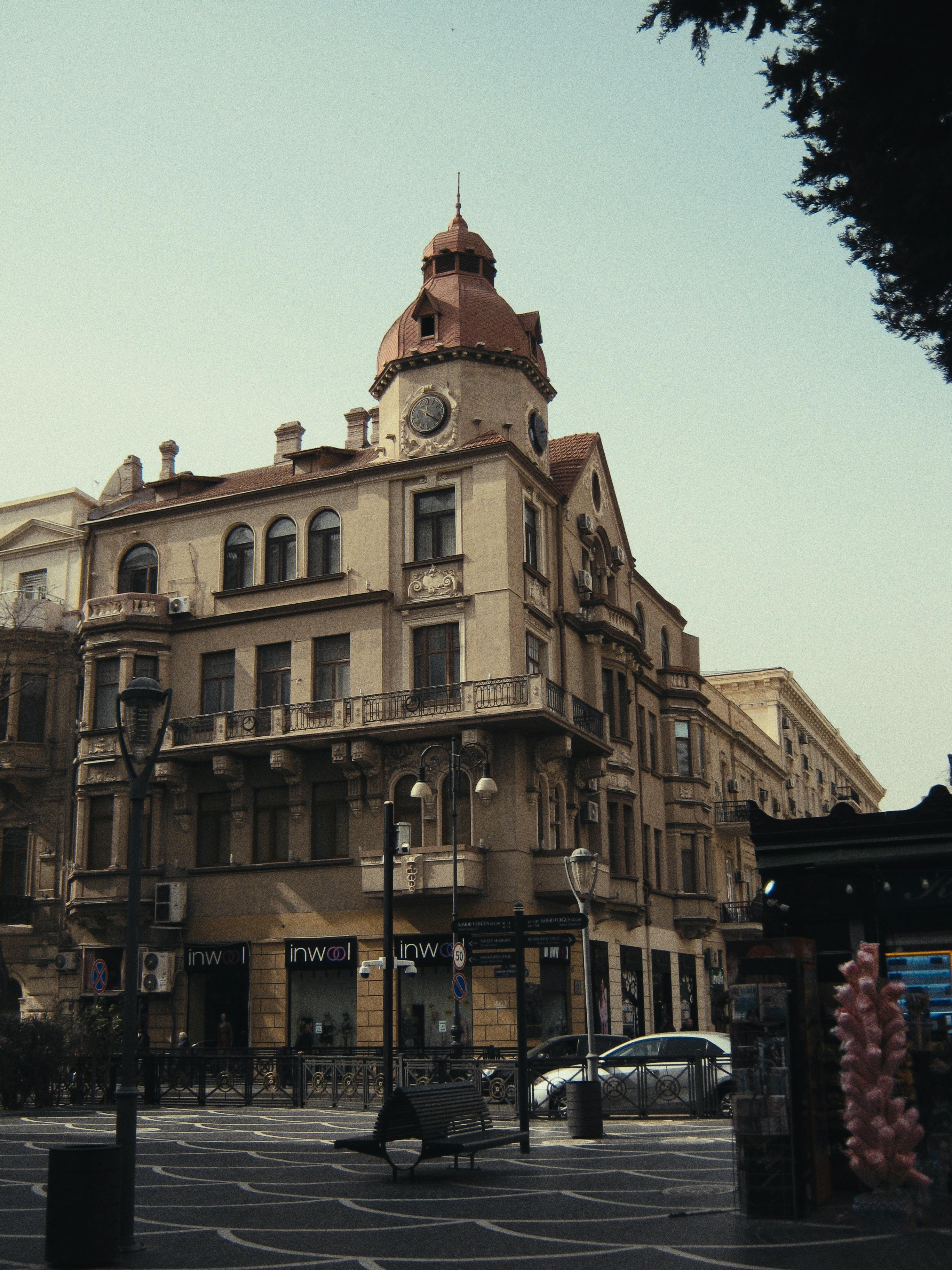 Building with Tower on Nizami Street in Baku · Free Stock Photo