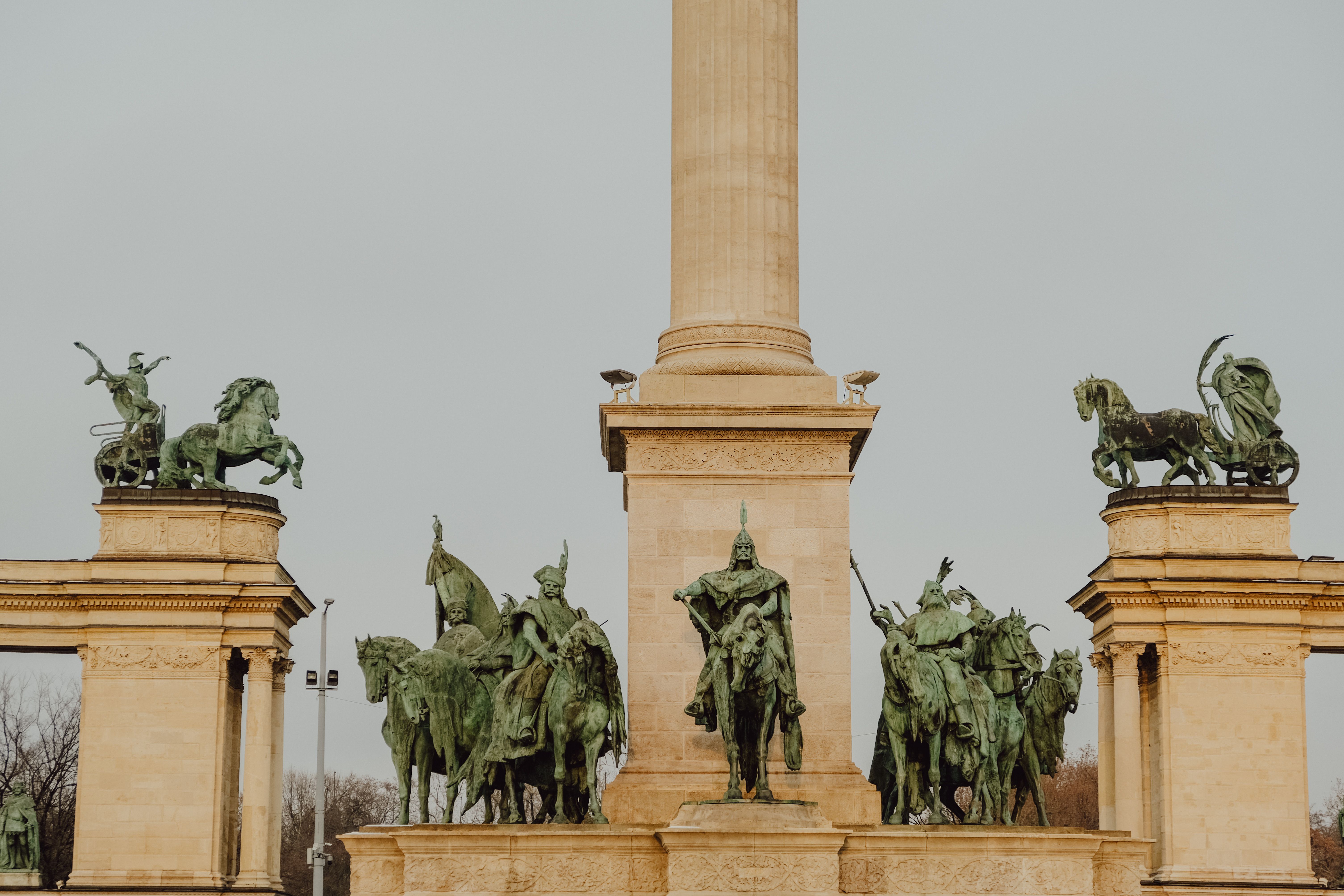 Statues at Heroes Square in Budapest · Free Stock Photo