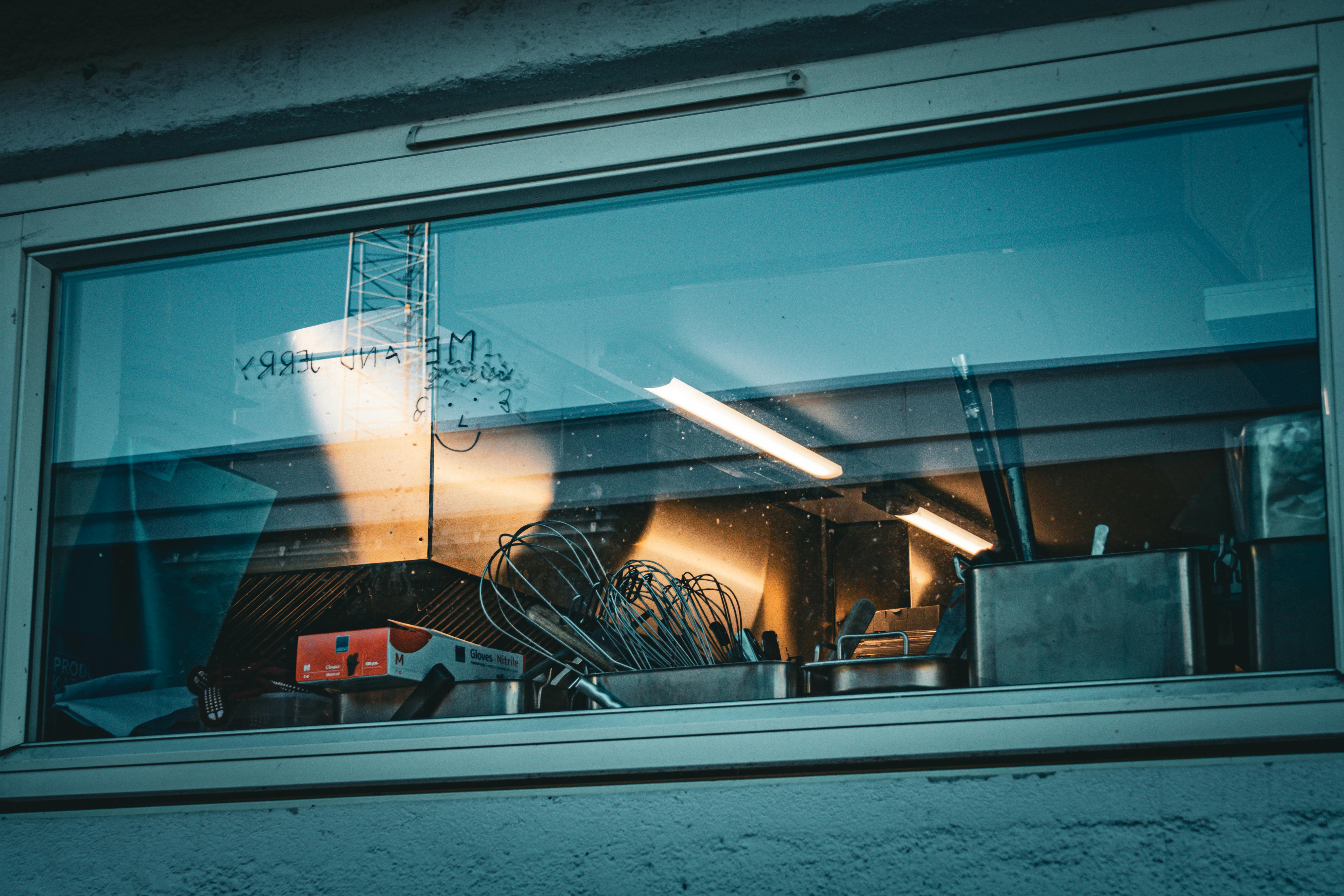 Kitchen Utensils behind Window · Free Stock Photo