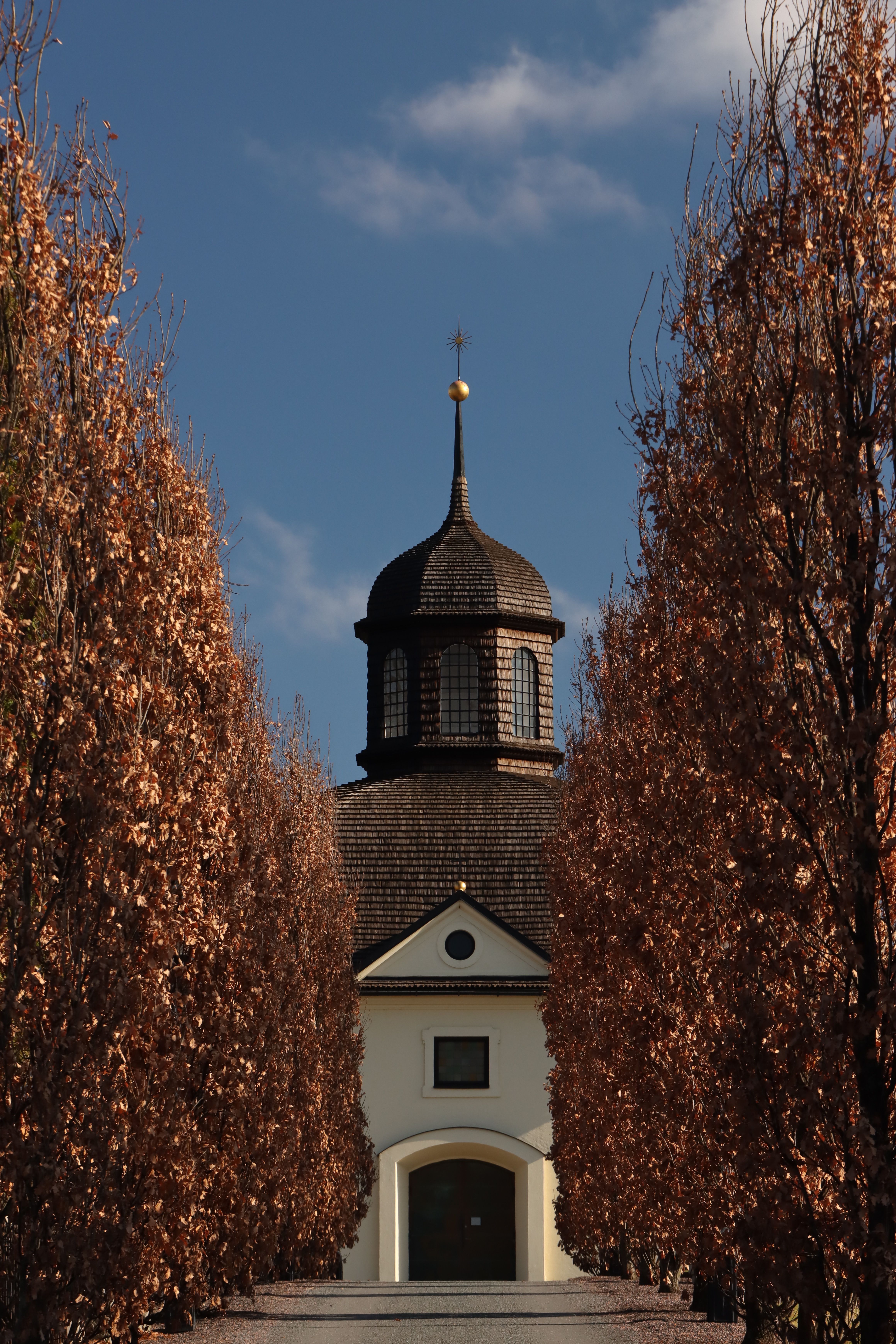 View of an Alley between Autumnal Trees Leading to the East Chapel of ...