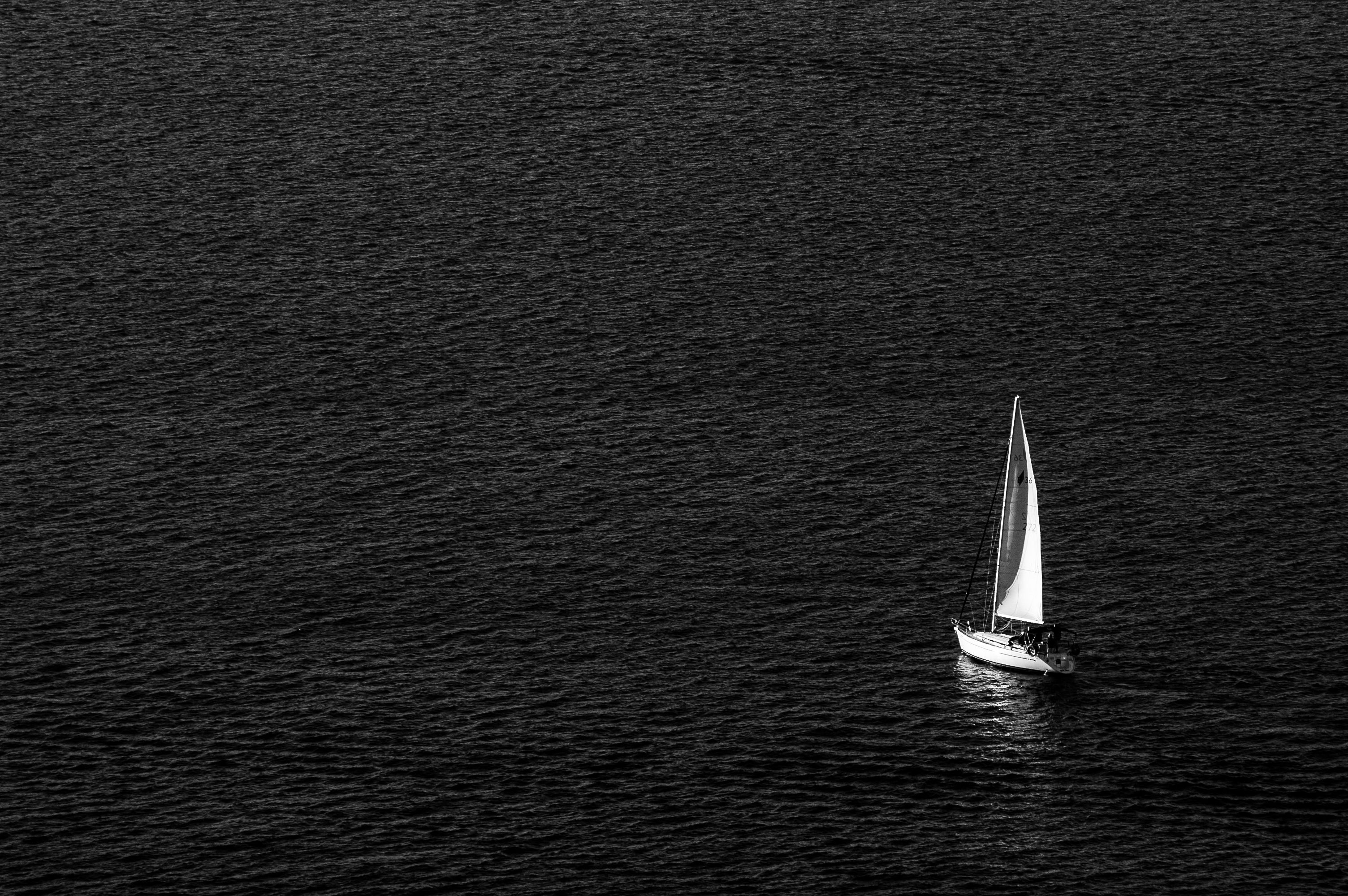 Aerial View of Sailboat on the Ocean · Free Stock Photo
