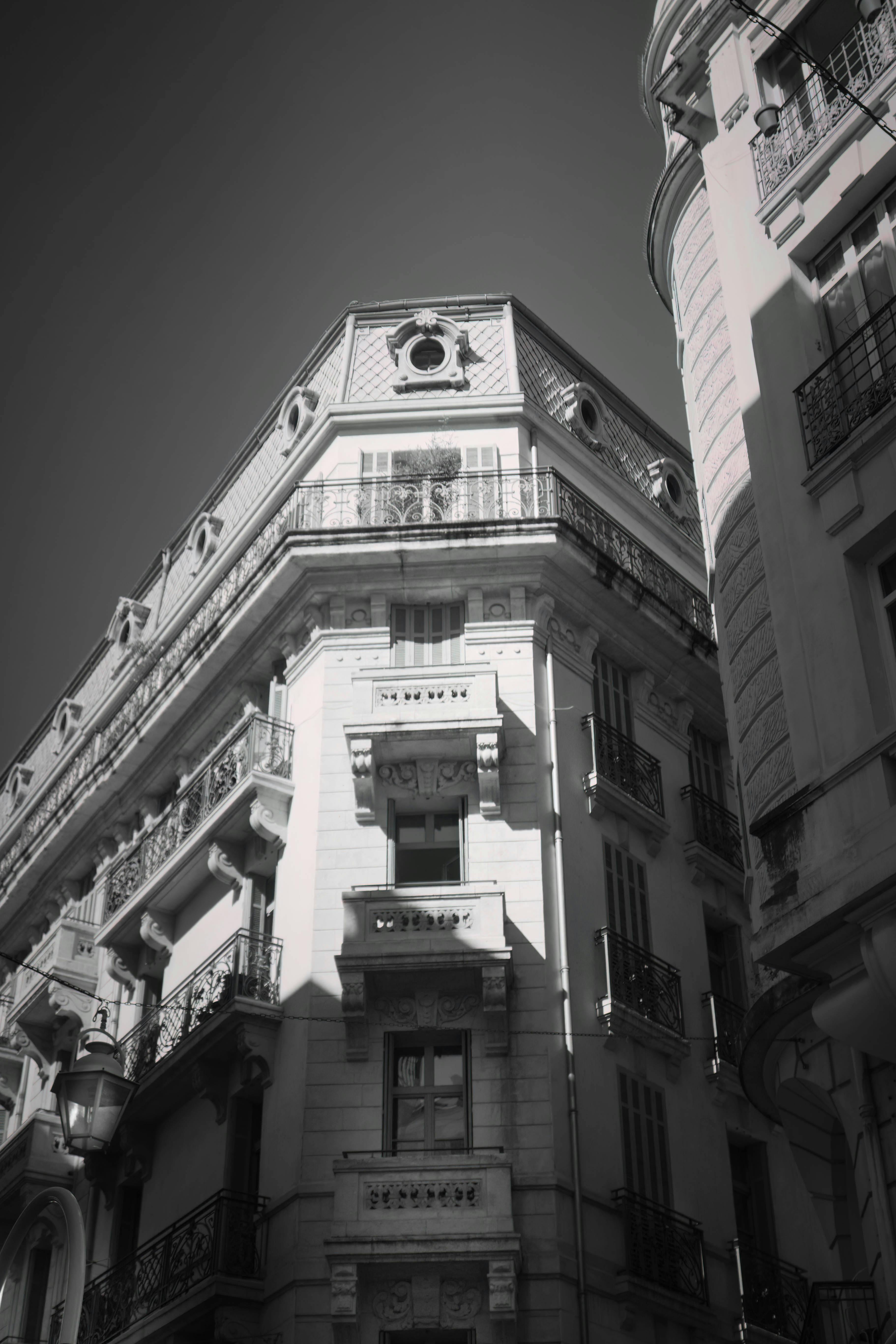 Corner of Vintage Building with Balconies · Free Stock Photo