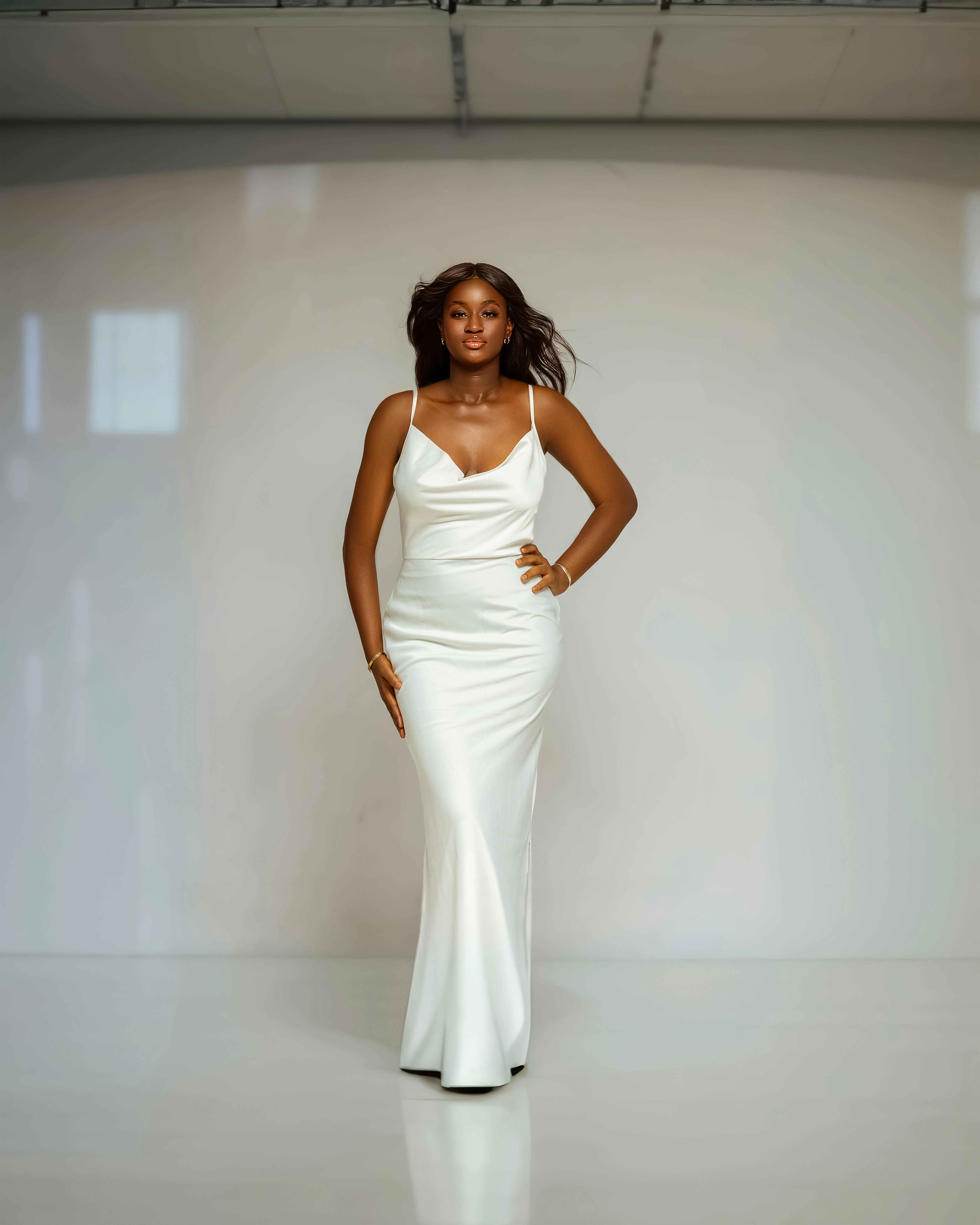 Woman Standing in White Dress · Free Stock Photo