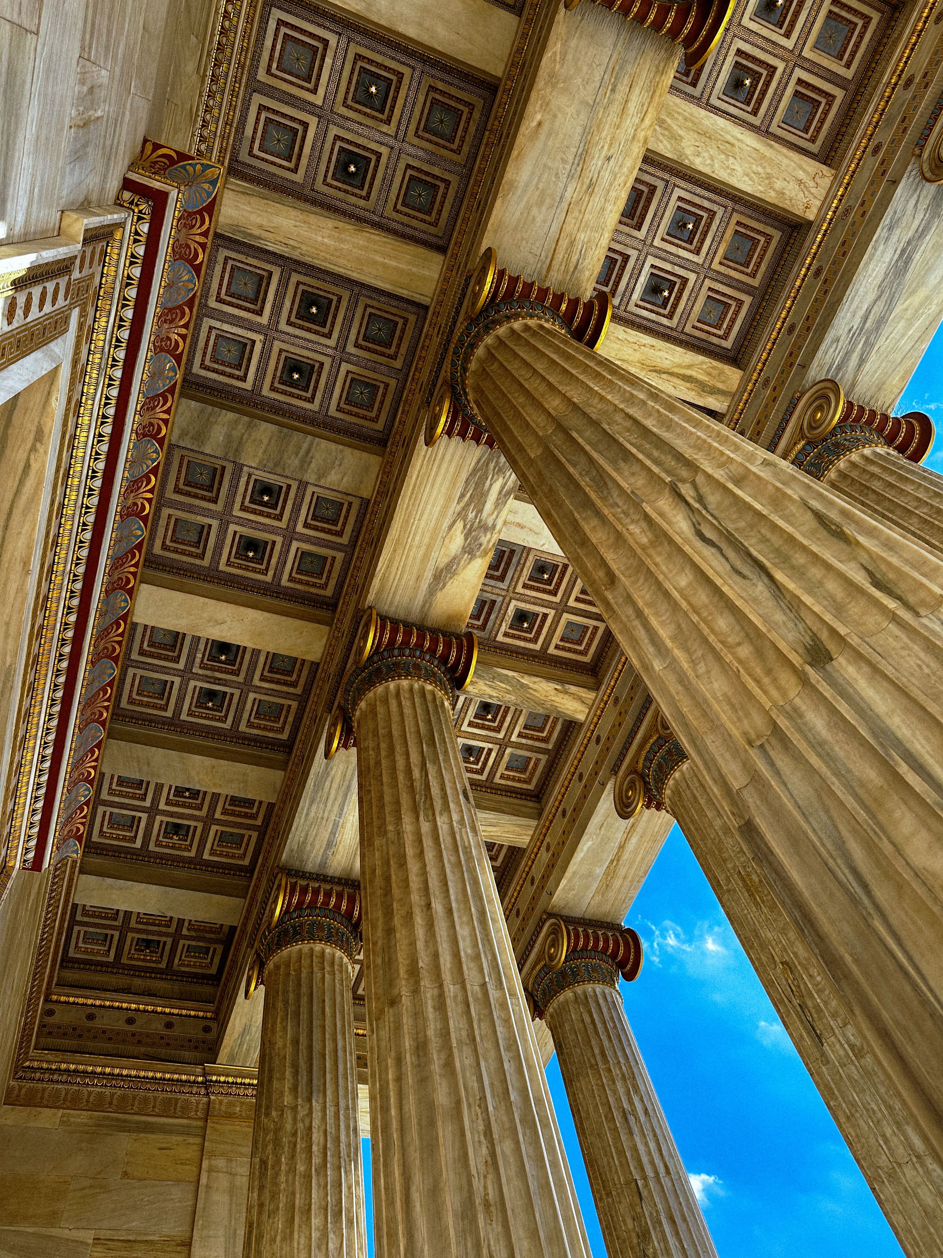 View of the Columns and Ceiling of the Academy of Architecture in ...