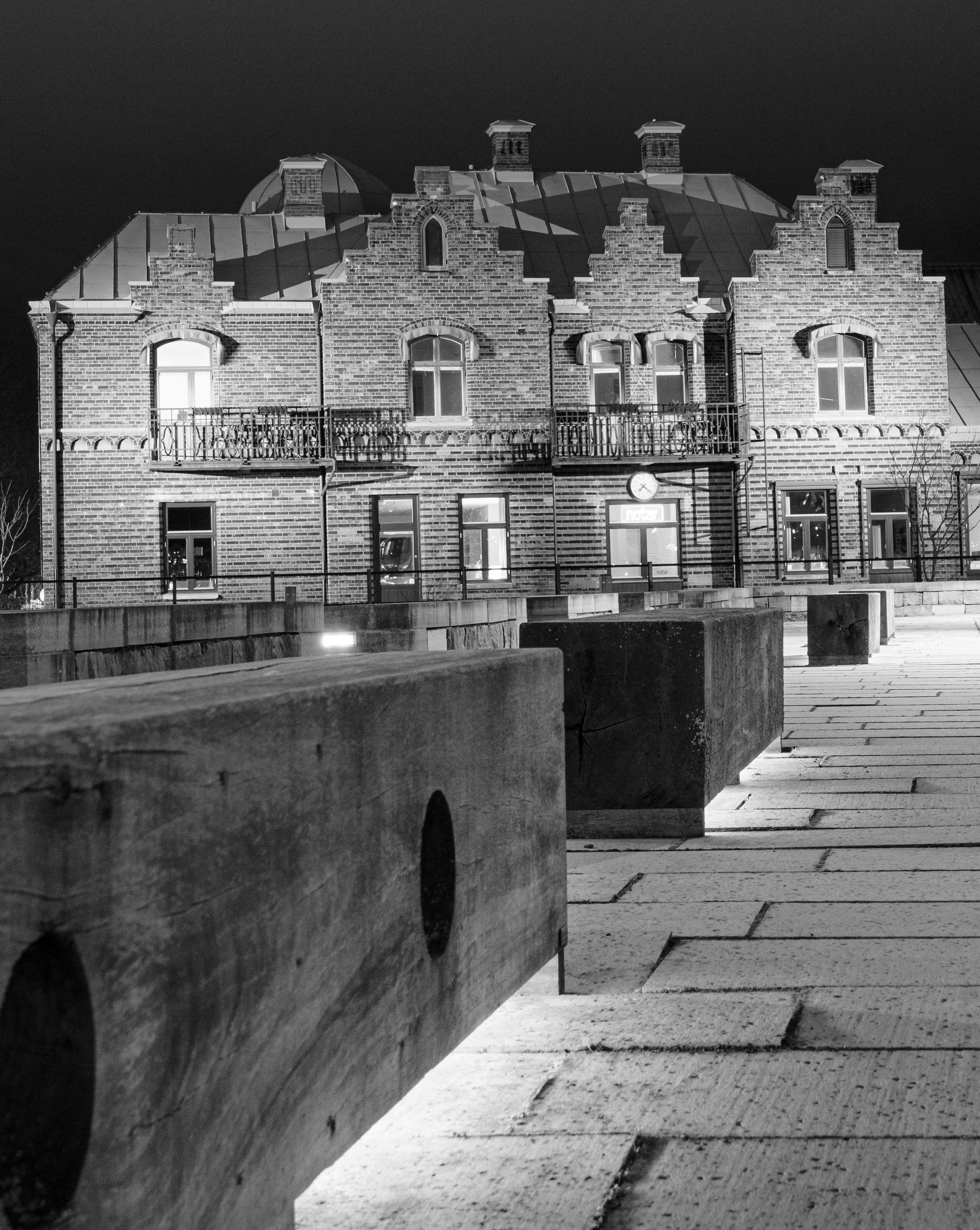 Illuminated Building of a Former Jonkoping Harbor Station in Jonkoping ...