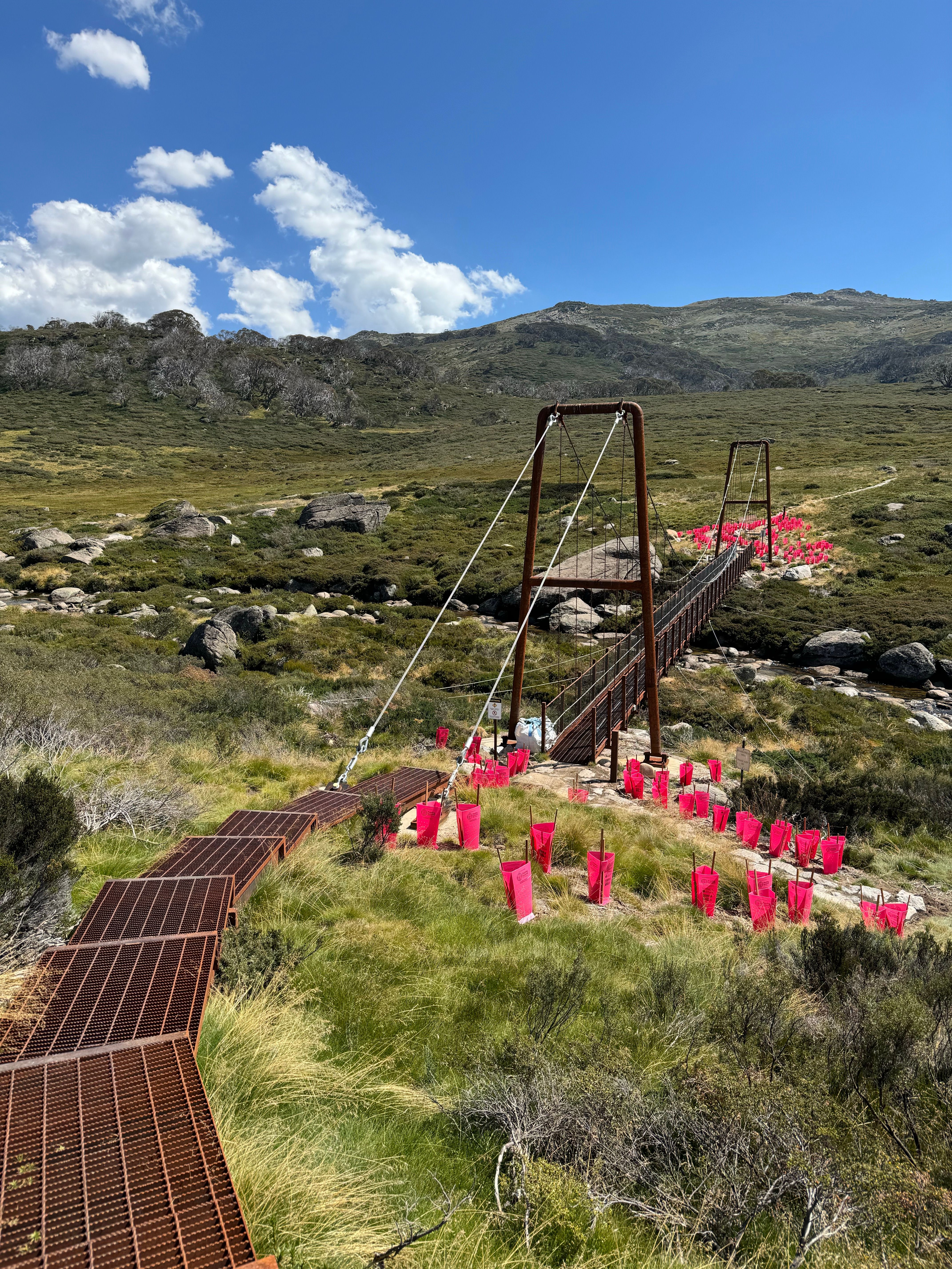 View of a Walkway and a Suspension Bridge in Mountains in New South ...