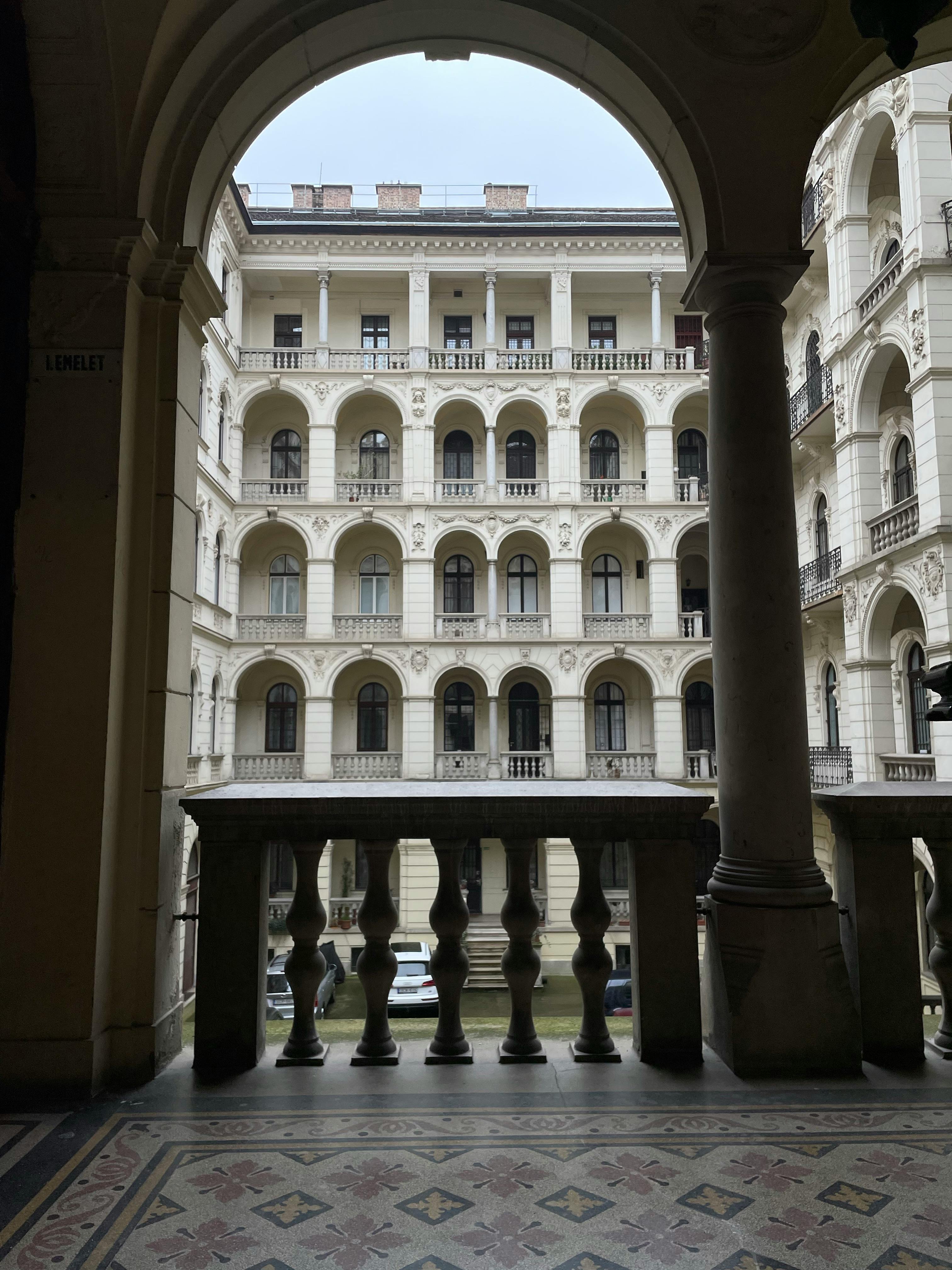 The Inner Courthouse of a Traditional Apartment Building in Budapest ...