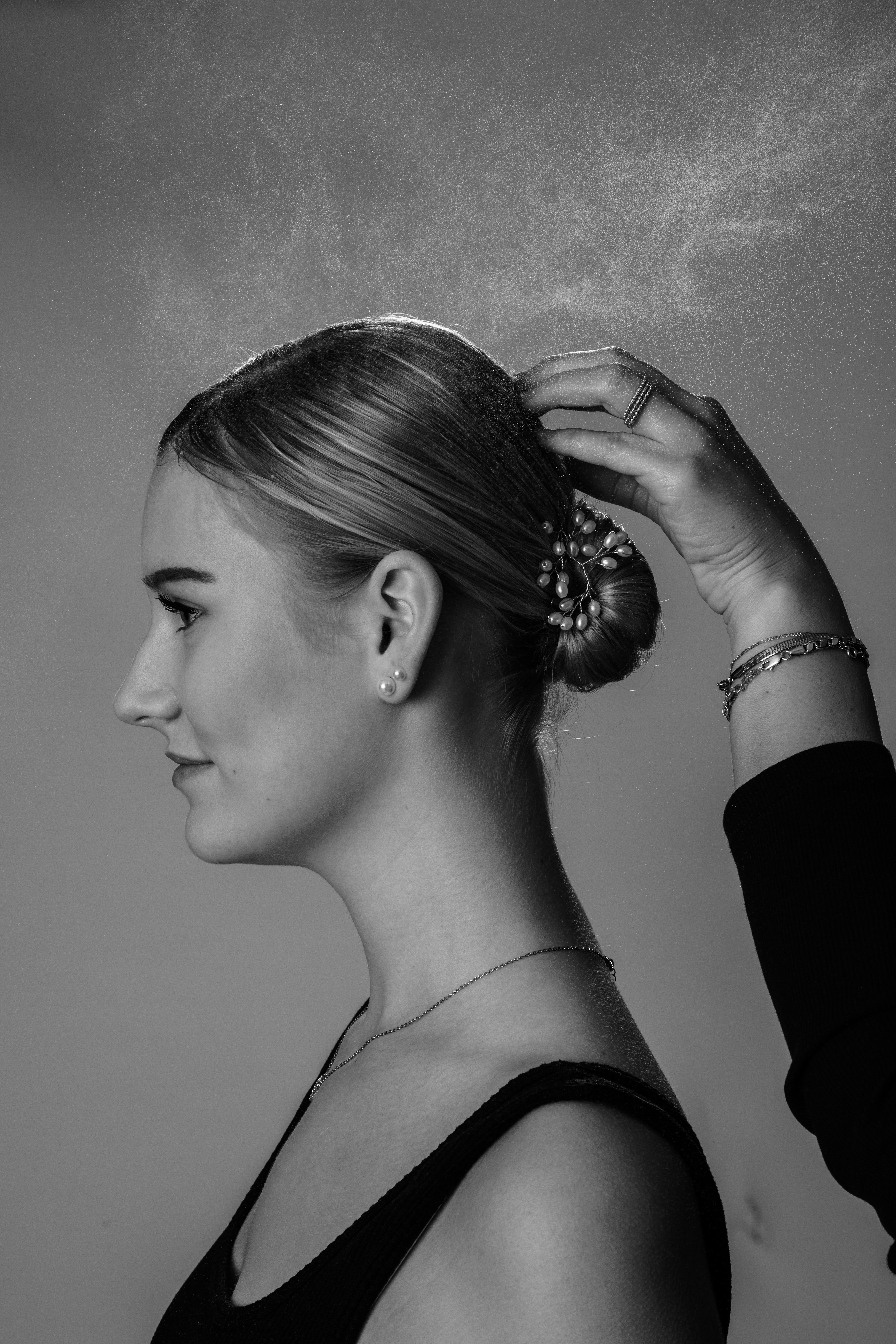 Hand Styling Hair of Pretty Woman · Free Stock Photo