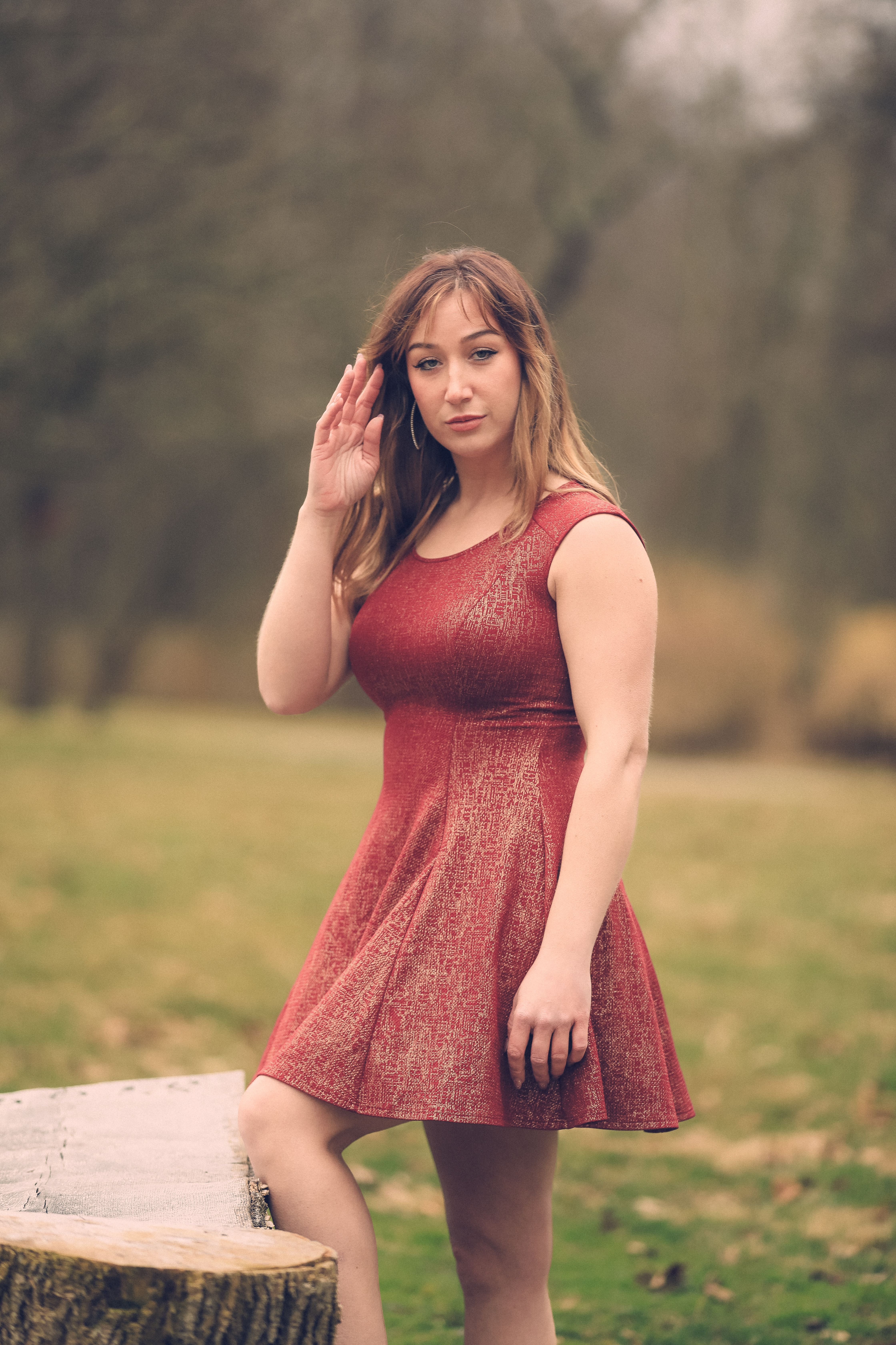 Portrait of Woman in Red Dress · Free Stock Photo