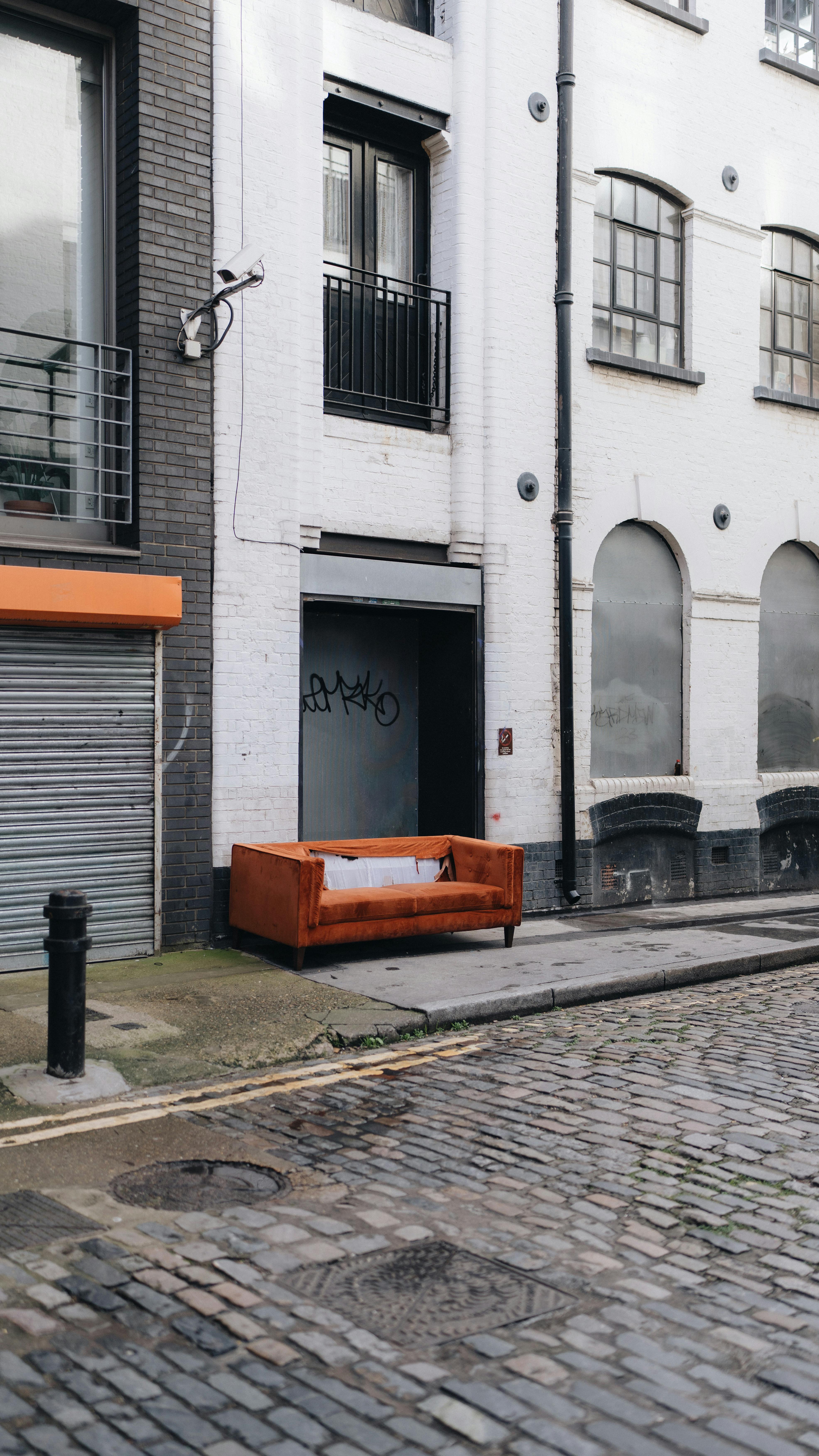 Sofa on Sidewalk in City · Free Stock Photo