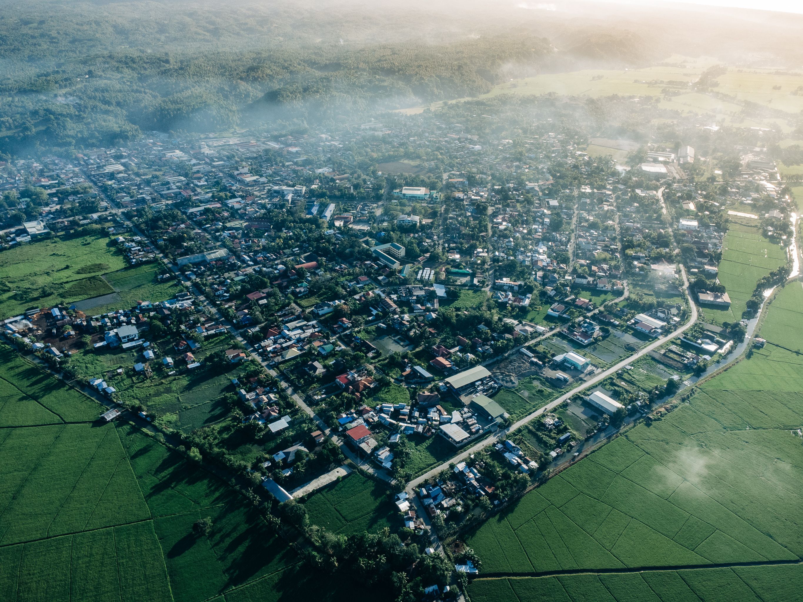 Birds Eye View of Town on Plains · Free Stock Photo