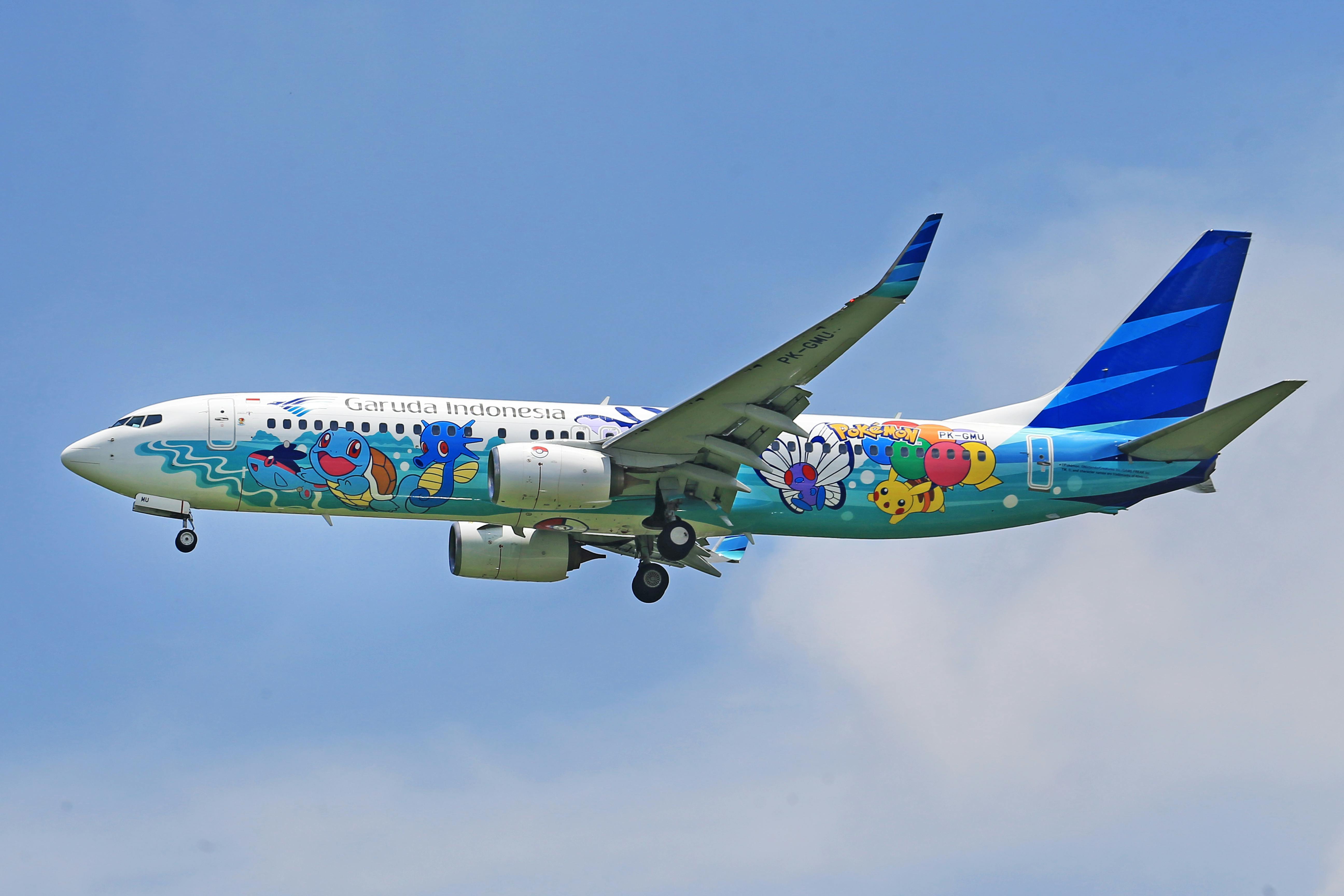 Garuda Indonesia Airlines Flight with Pokemon Livery · Free Stock Photo