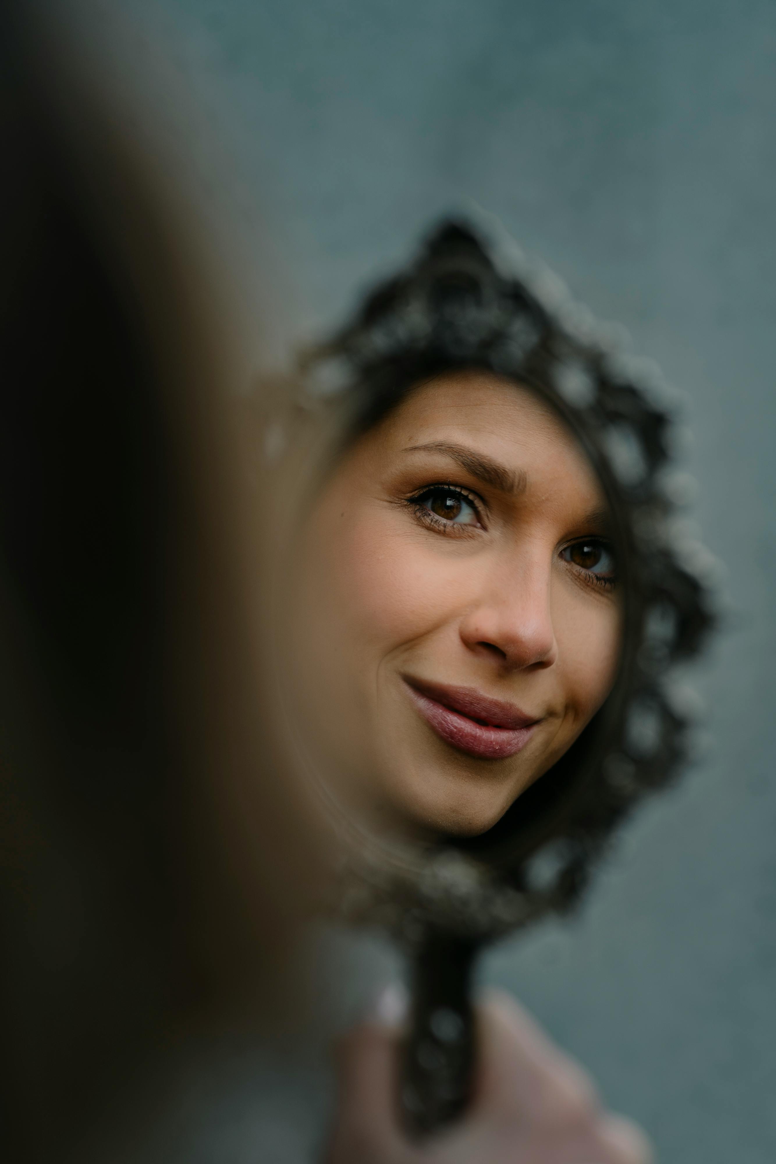 Woman Face Reflection in Mirror · Free Stock Photo
