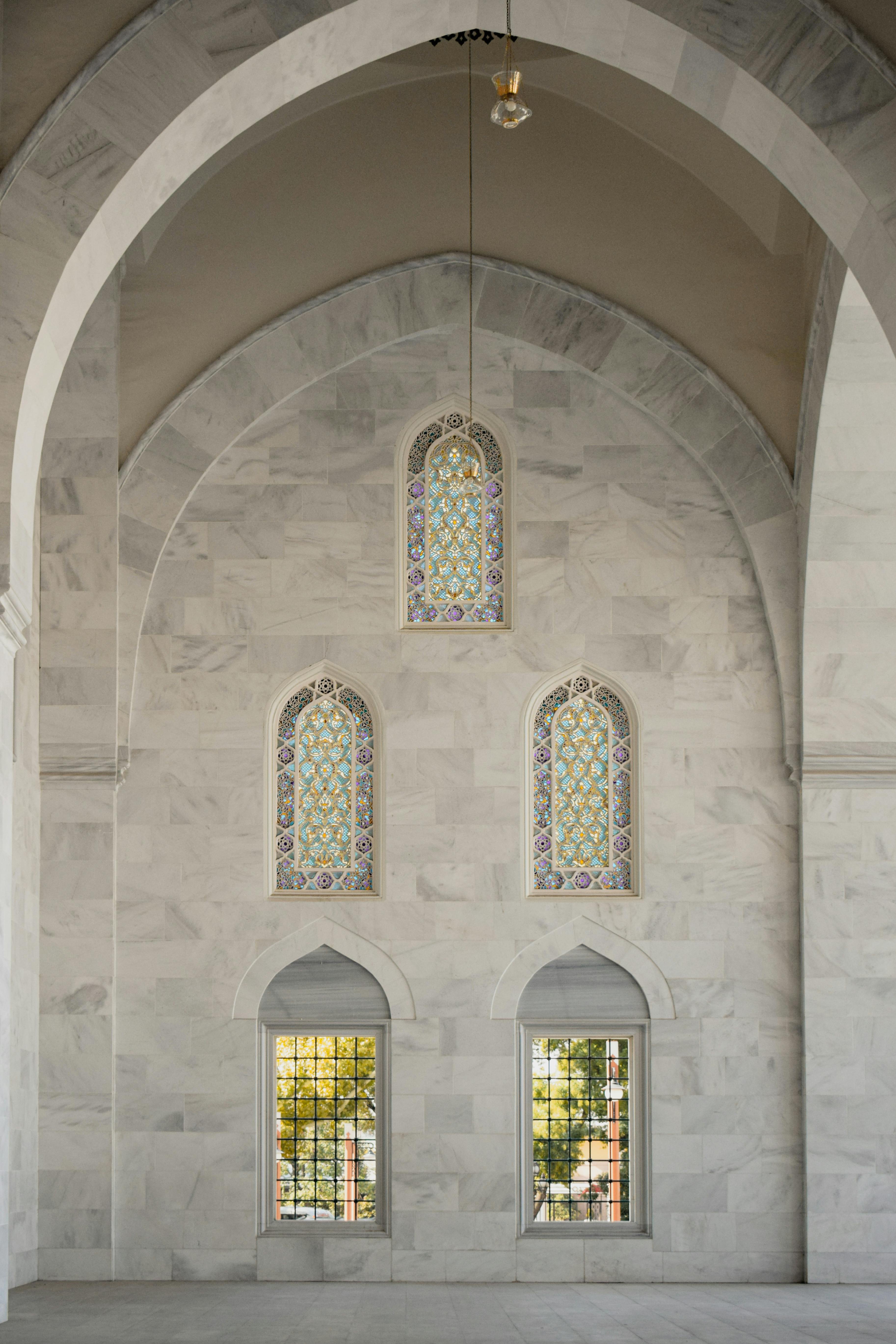Windows on Wall in Mosque · Free Stock Photo