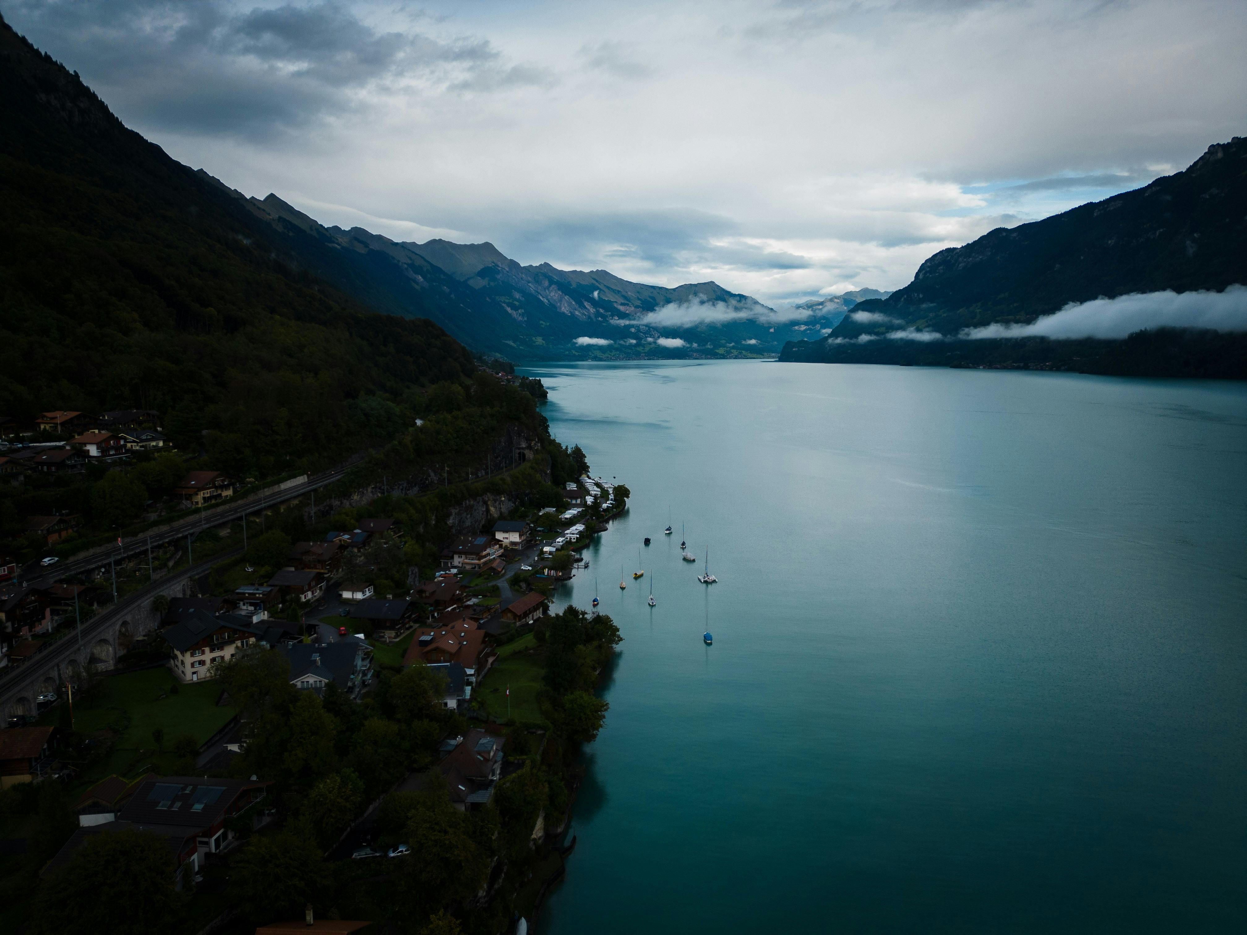 Birds Eye View of the Brienzersee Lake in Switzerland · Free Stock Photo