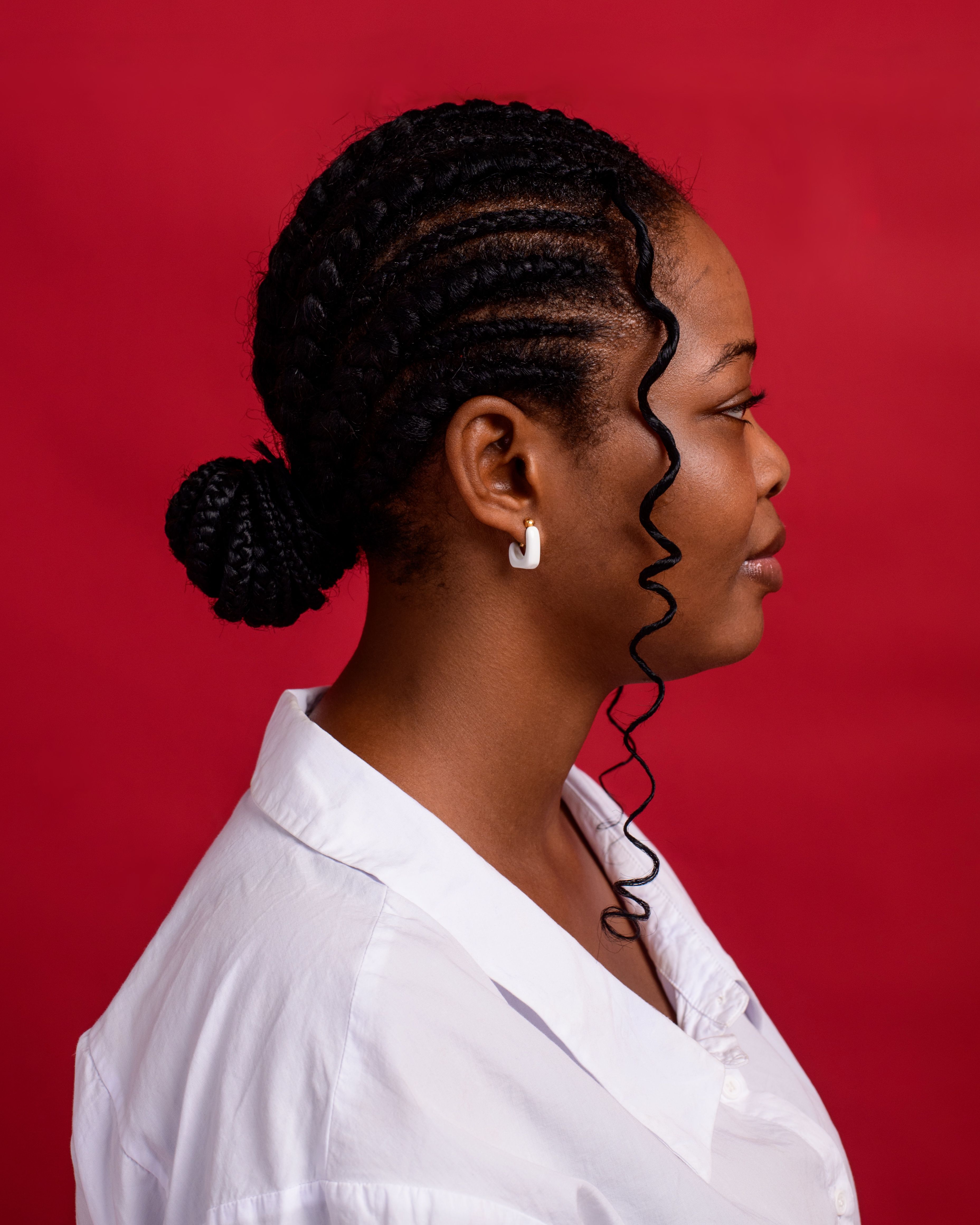 Side Profile of a Woman in White Collared Shirt · Free Stock Photo