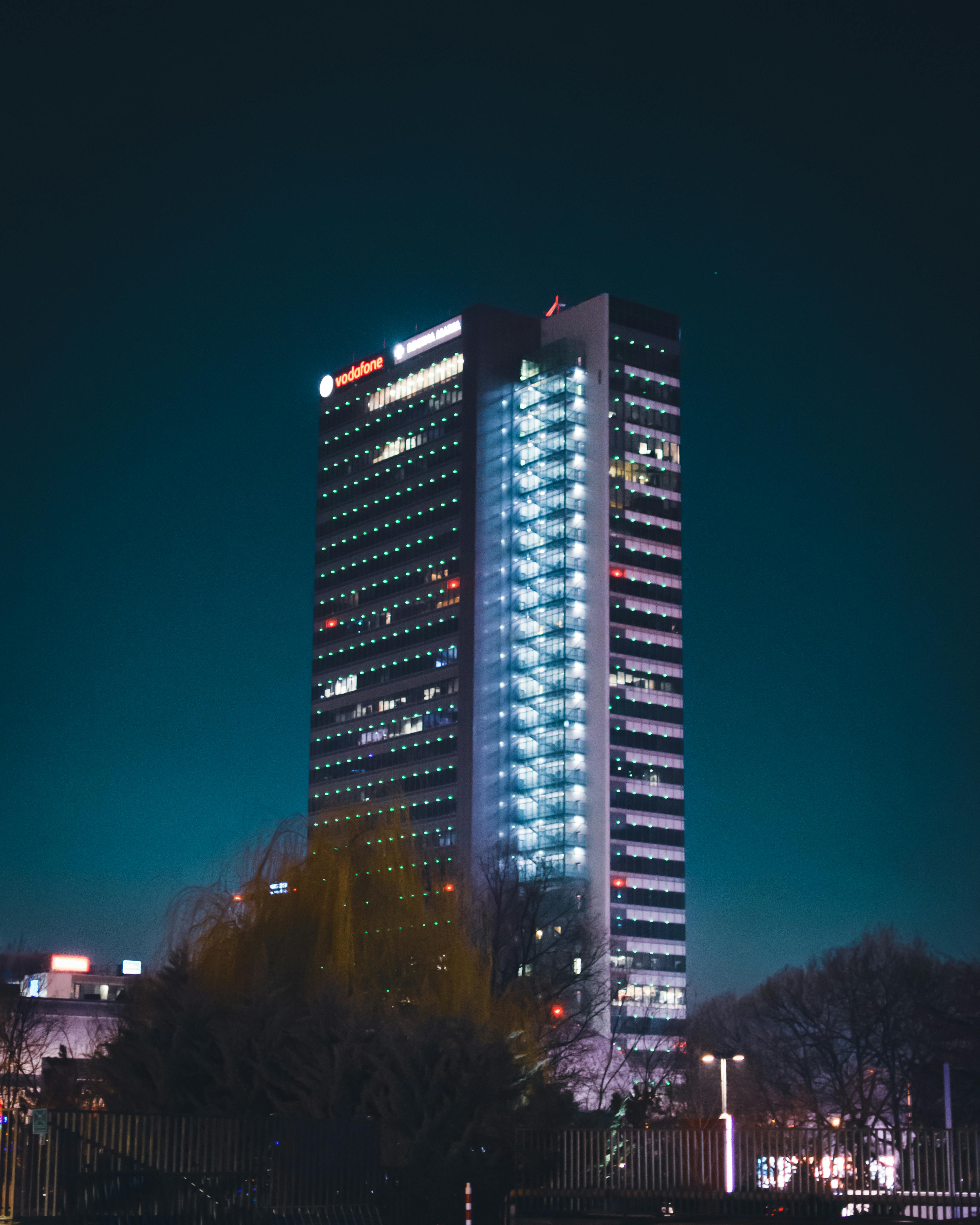 Skyscraper in Bucharest at Night · Free Stock Photo