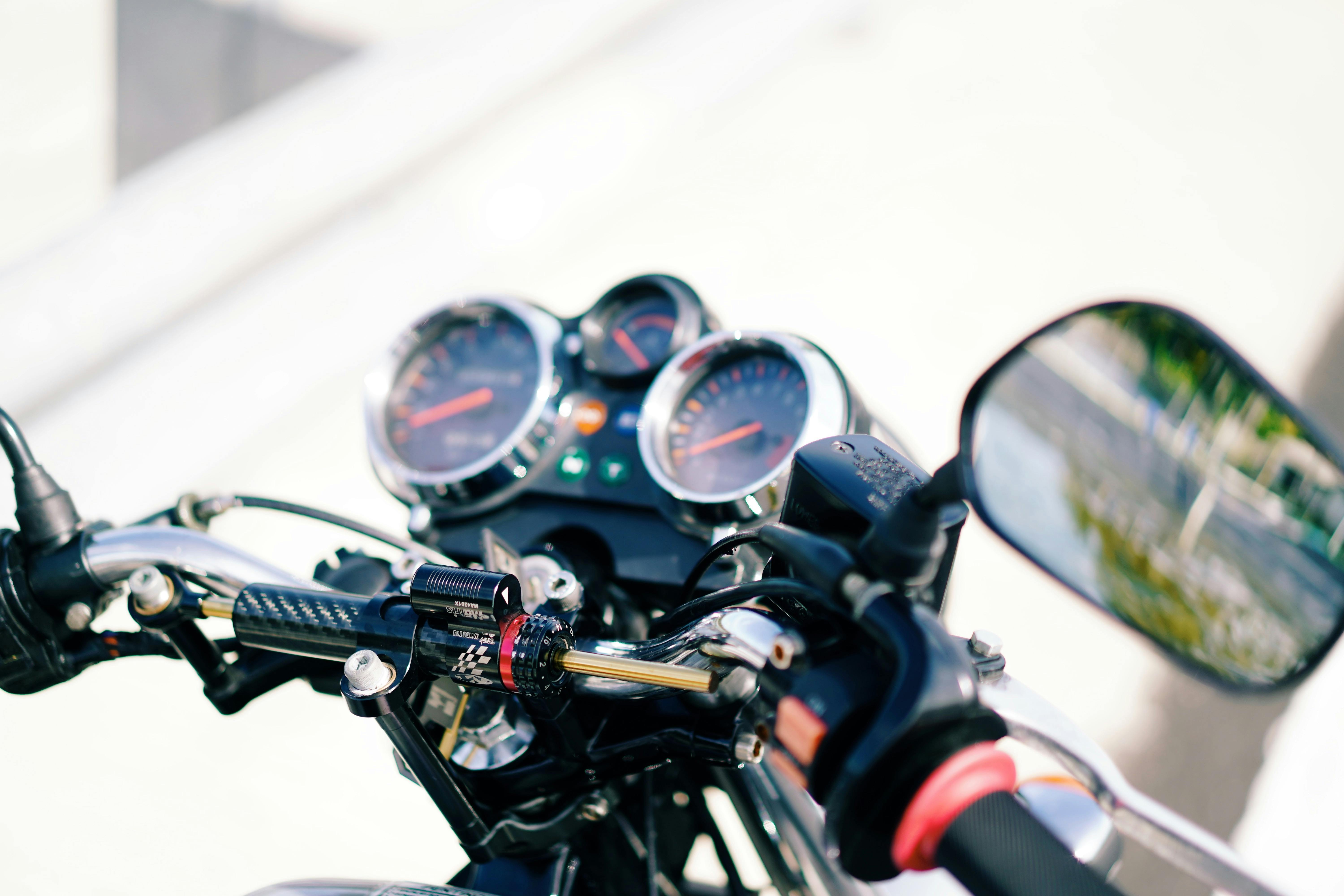 Motorcycle Gauges and Mirror · Free Stock Photo