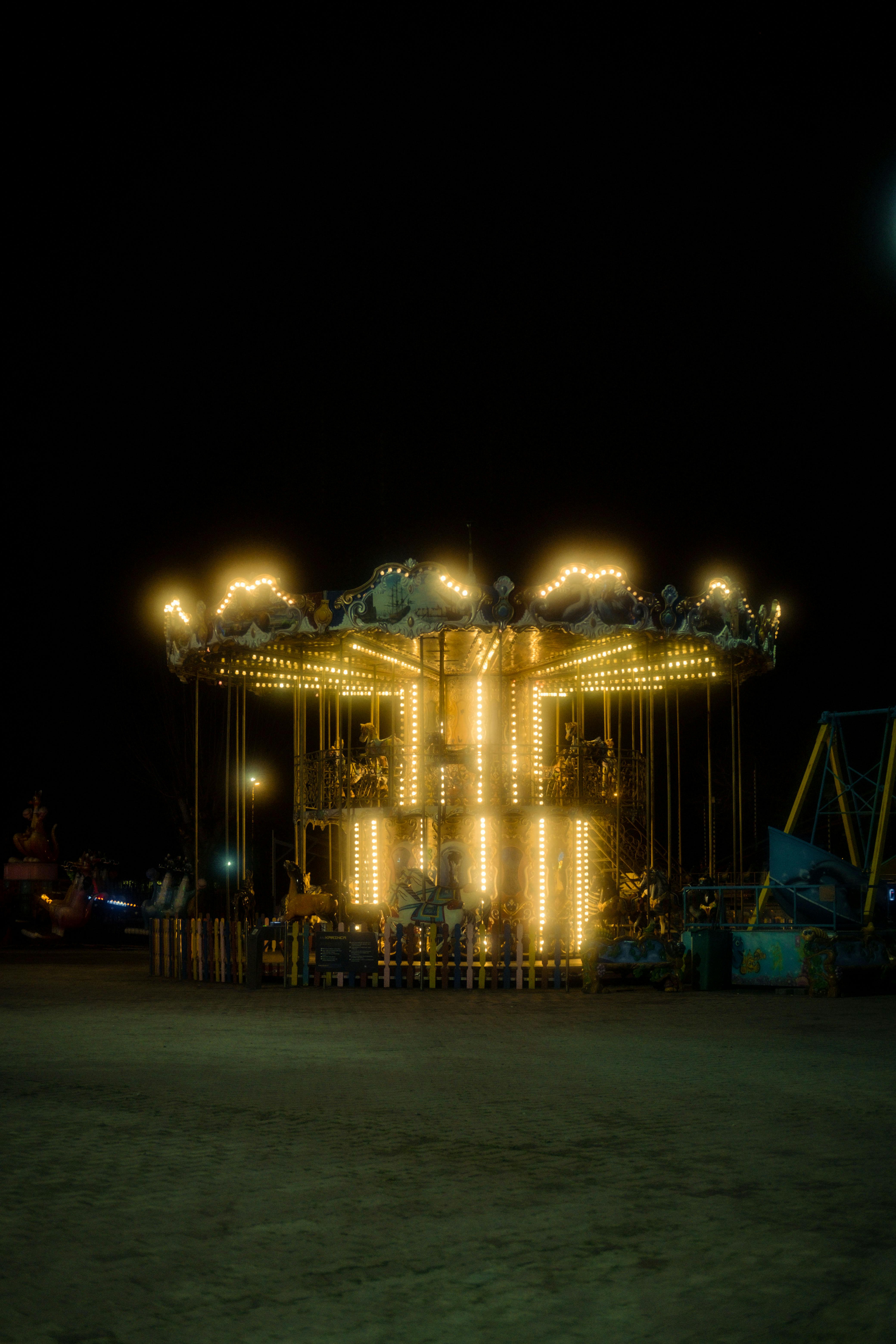 Photo of Carnival Horse Carousel at Night · Free Stock Photo