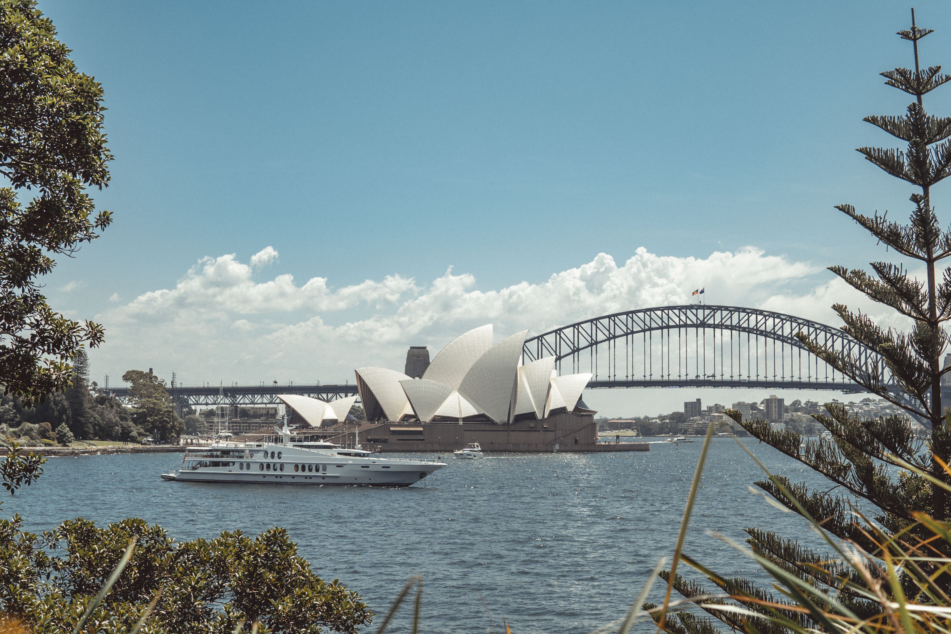Sea Coast of Sydney with Opera House and Harbor Bridge · Free Stock Photo
