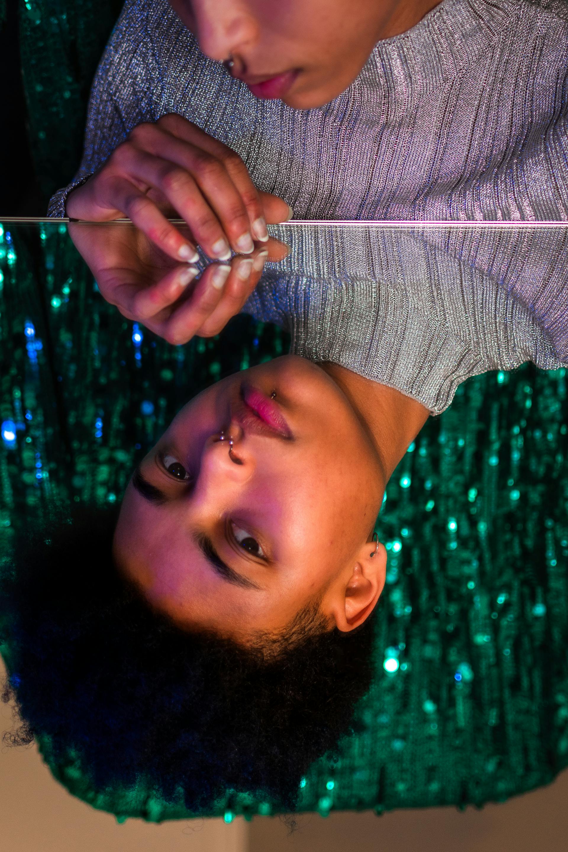 Woman Face Reflection in Mirror · Free Stock Photo