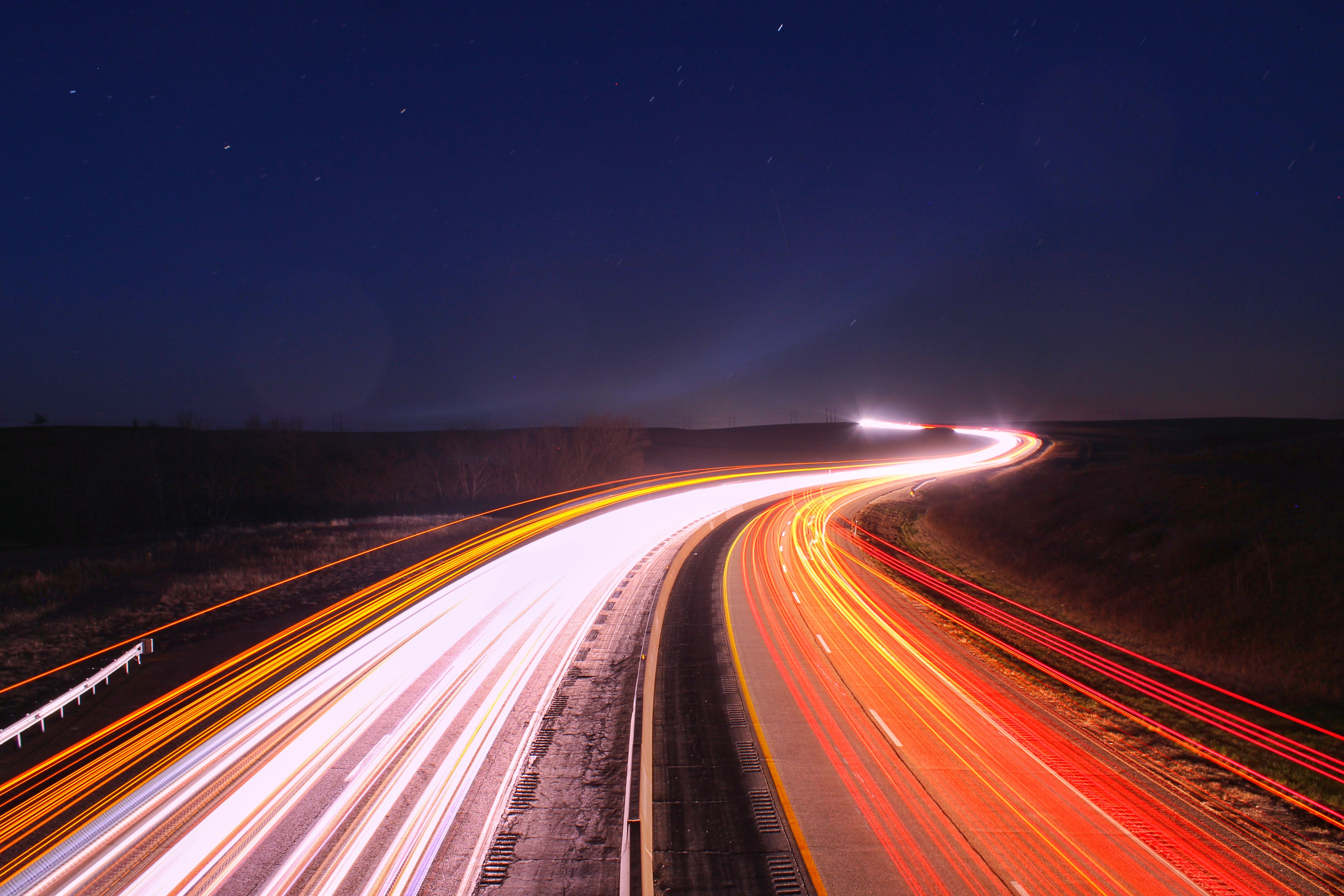 Turnpike Traffic in the Flint Hills on a Friday Night · Free Stock Photo