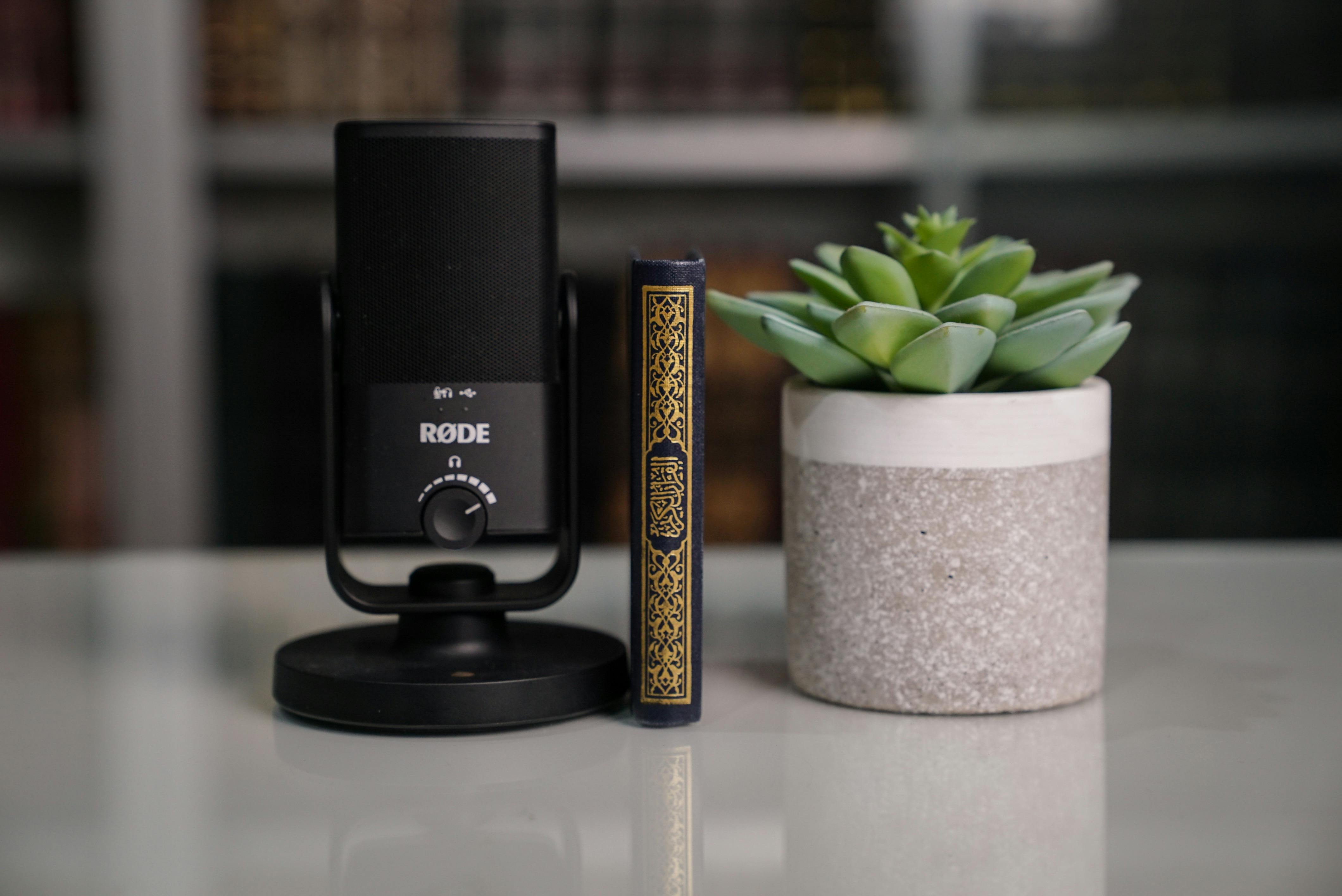 Rode Microphone next to a Plant · Free Stock Photo