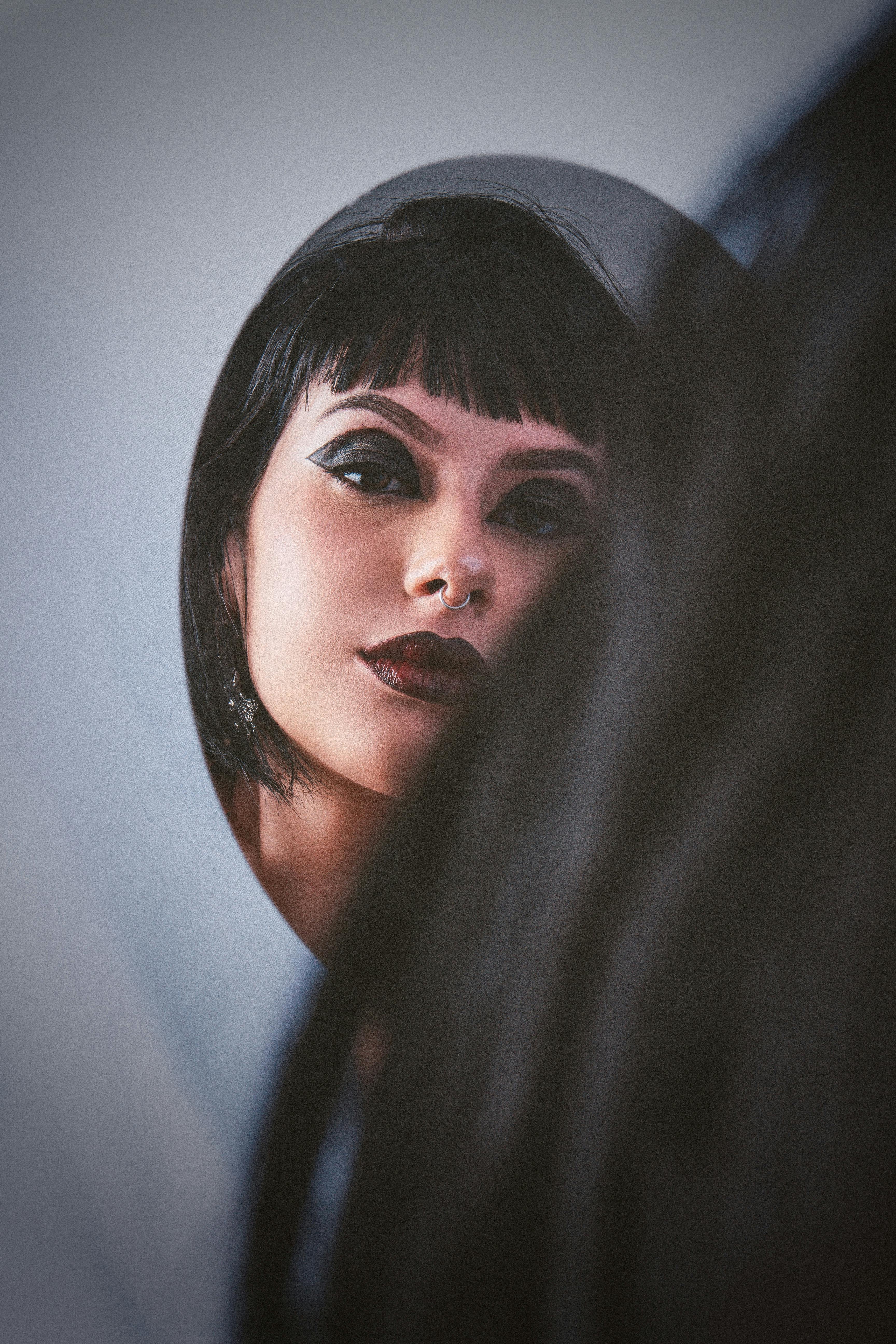 Woman Face Reflection in Mirror · Free Stock Photo