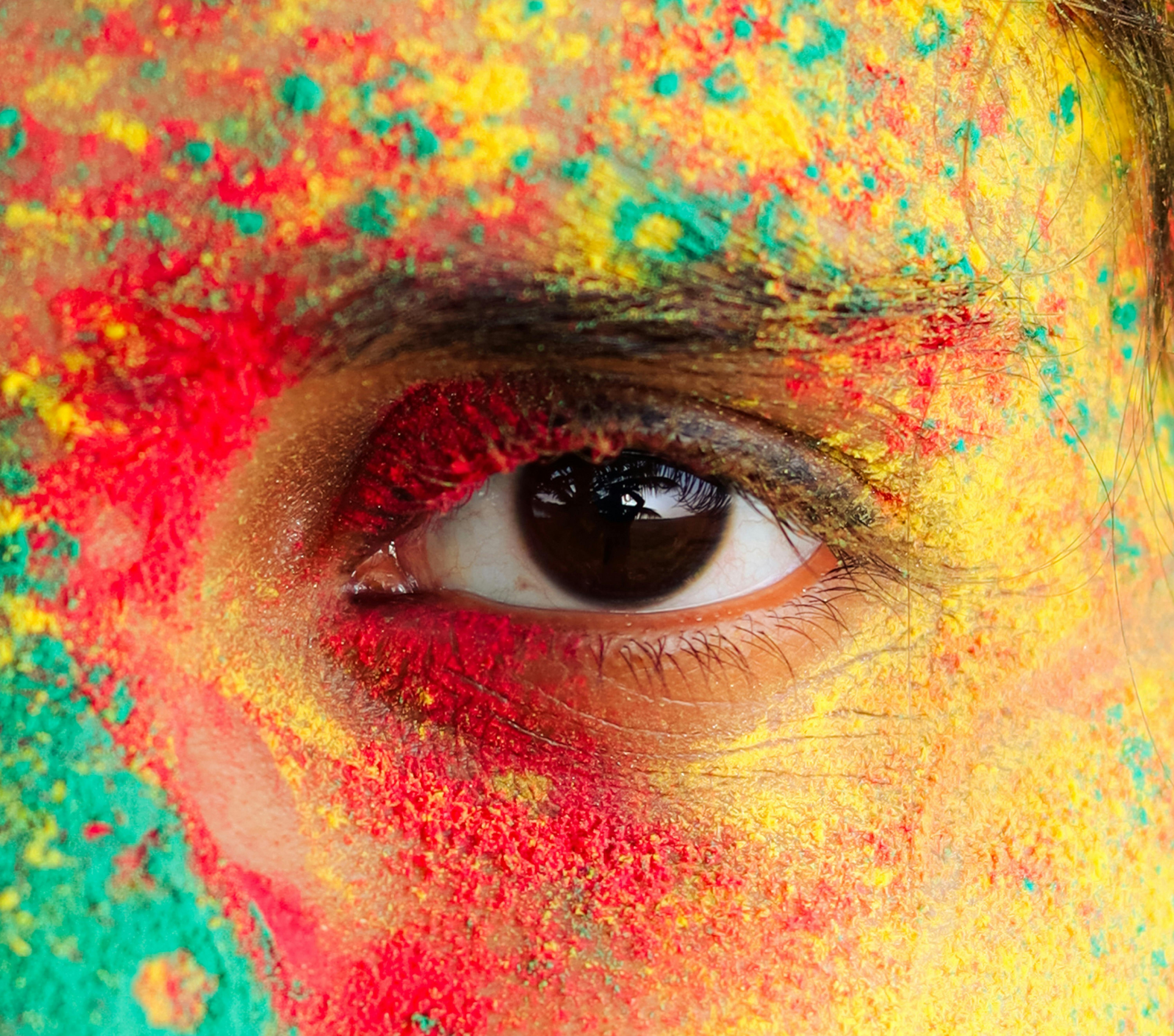 Colorful Powder around Woman Eye · Free Stock Photo