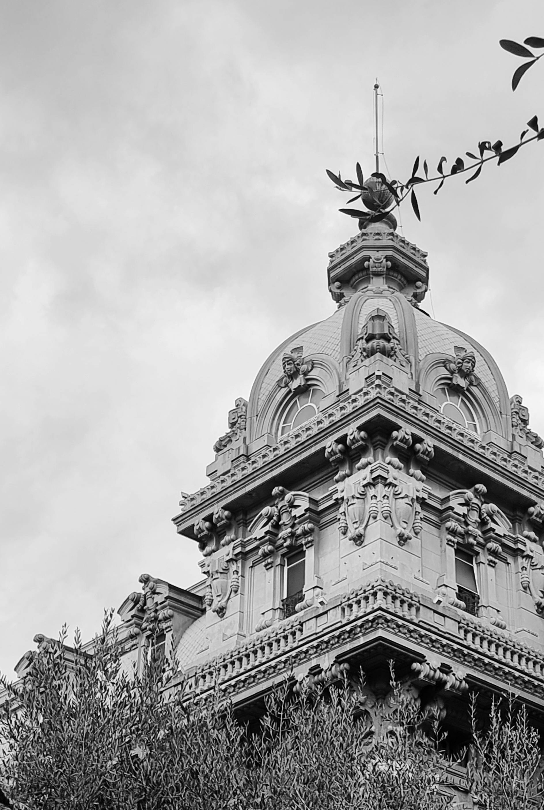 Low Angle Shot of a Neoclassical Tower of the Palazzo della Borsa in ...