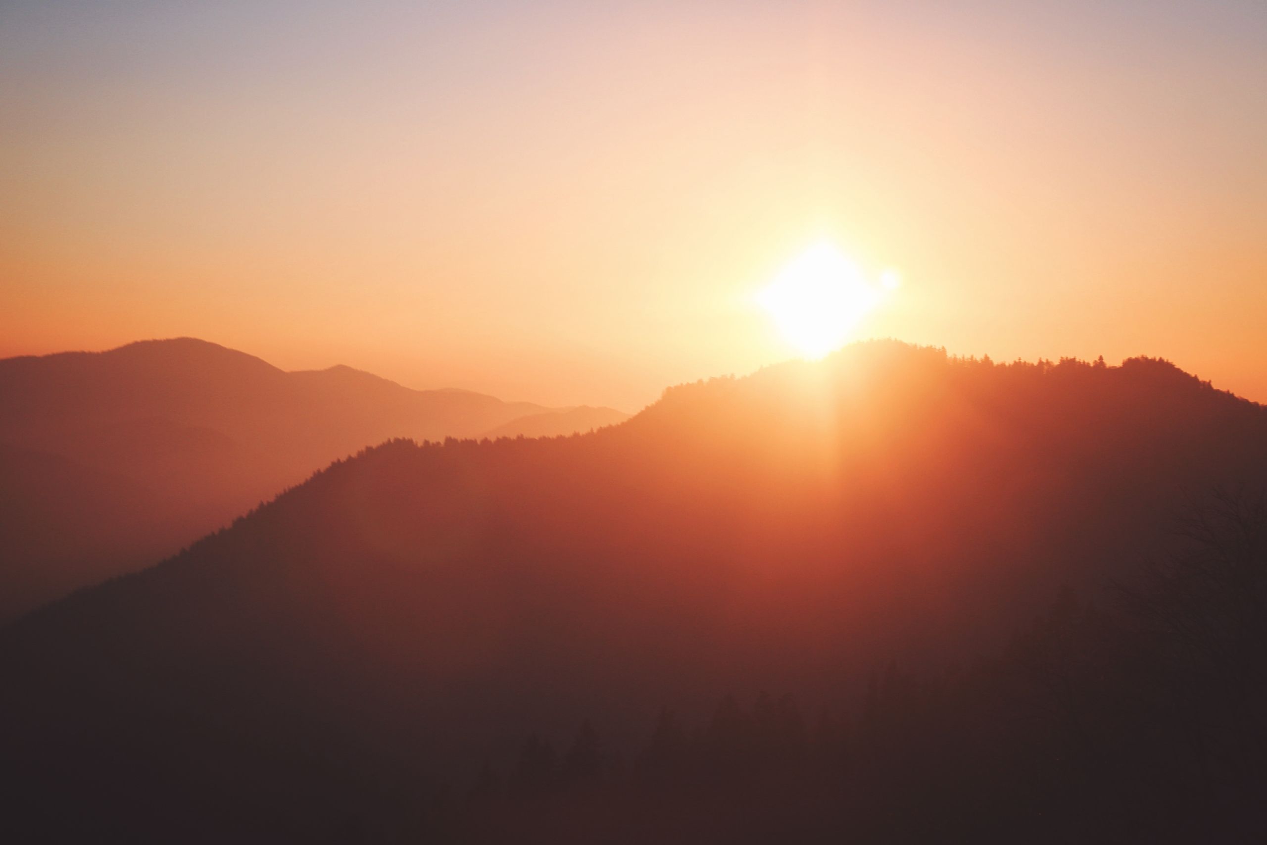Sunset Sunlight over Hill · Free Stock Photo