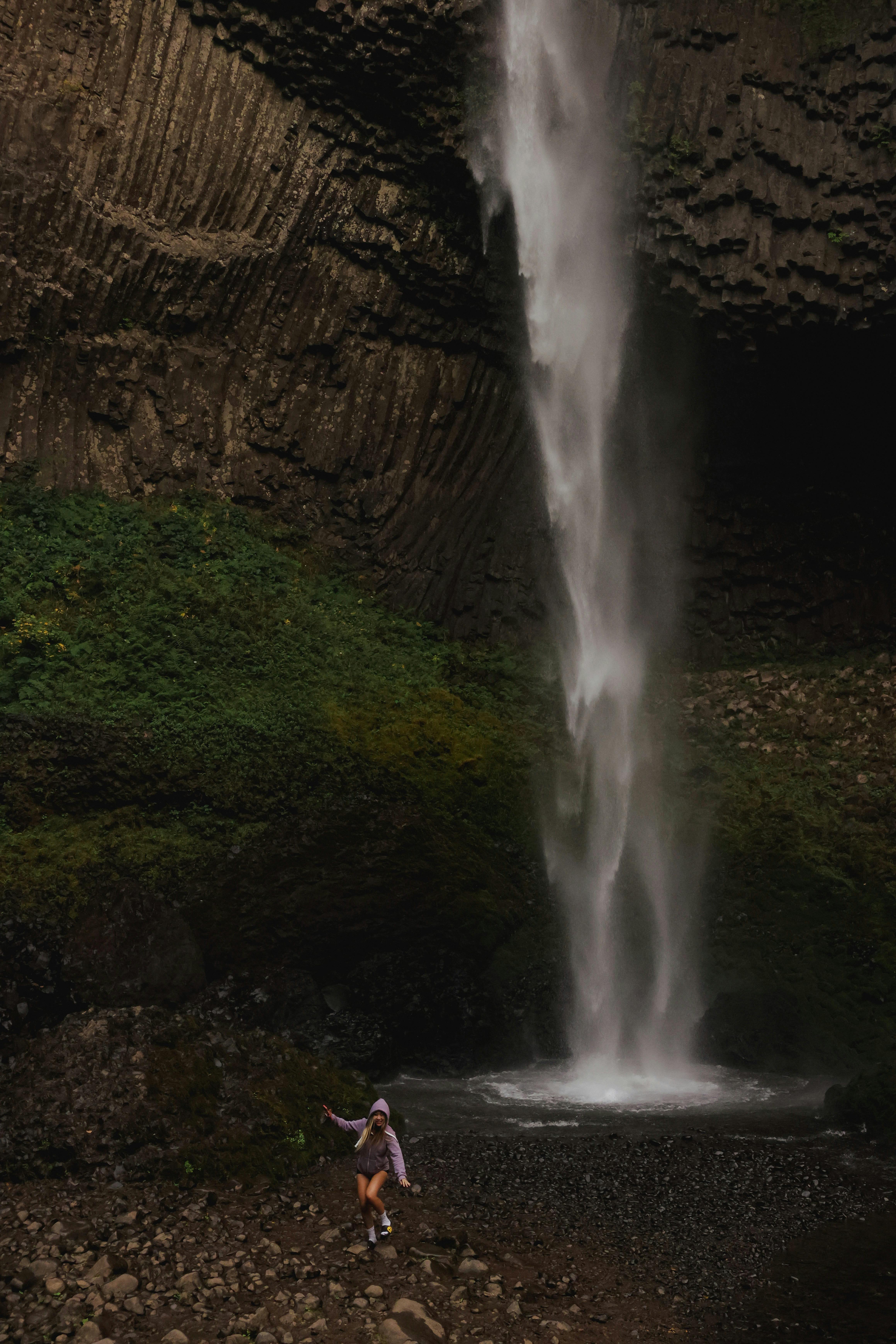 A Woman Walking near the Latourell Falls in Guy W. Talbot State Park ...