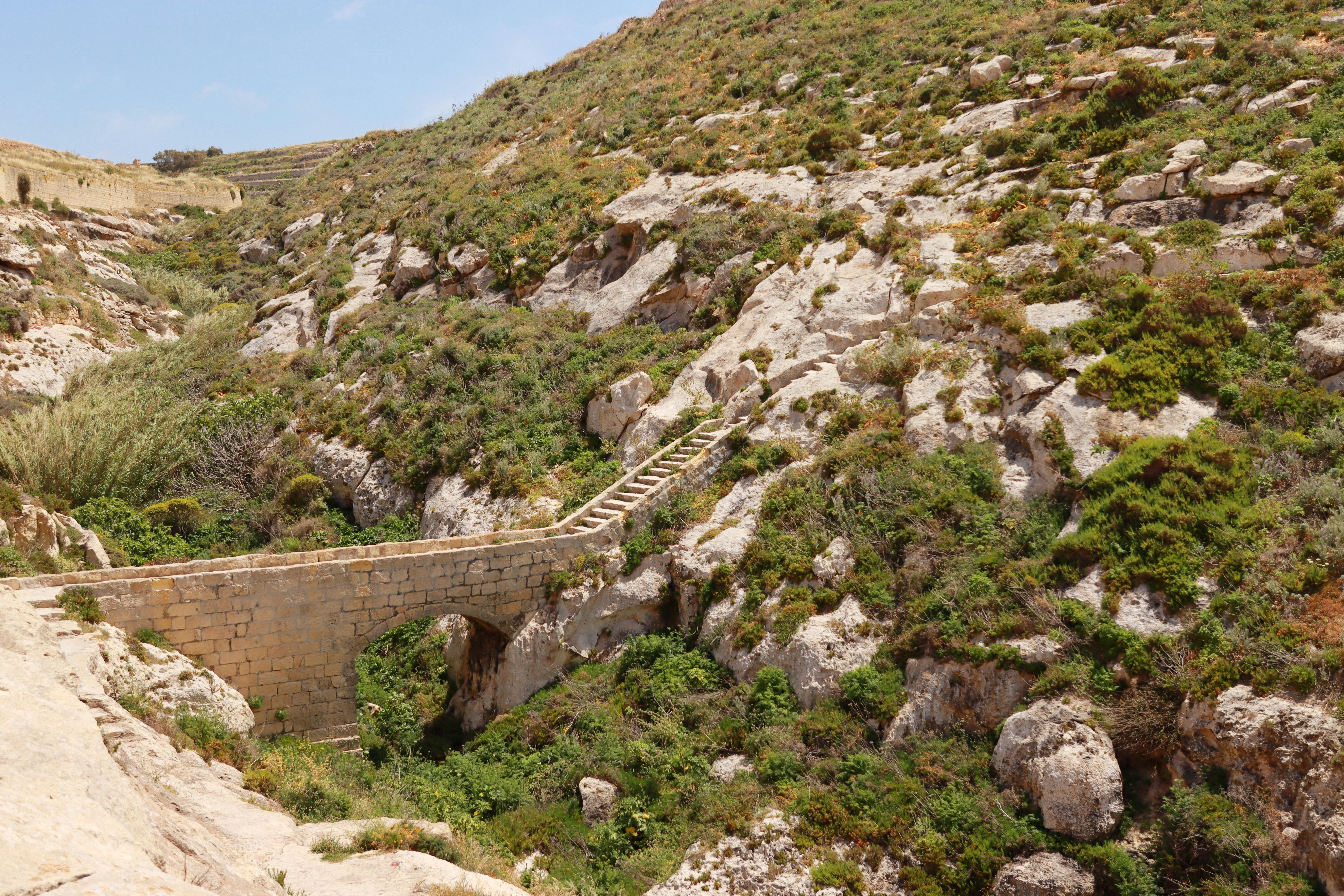 Stone Old Footbridge across Valley · Free Stock Photo