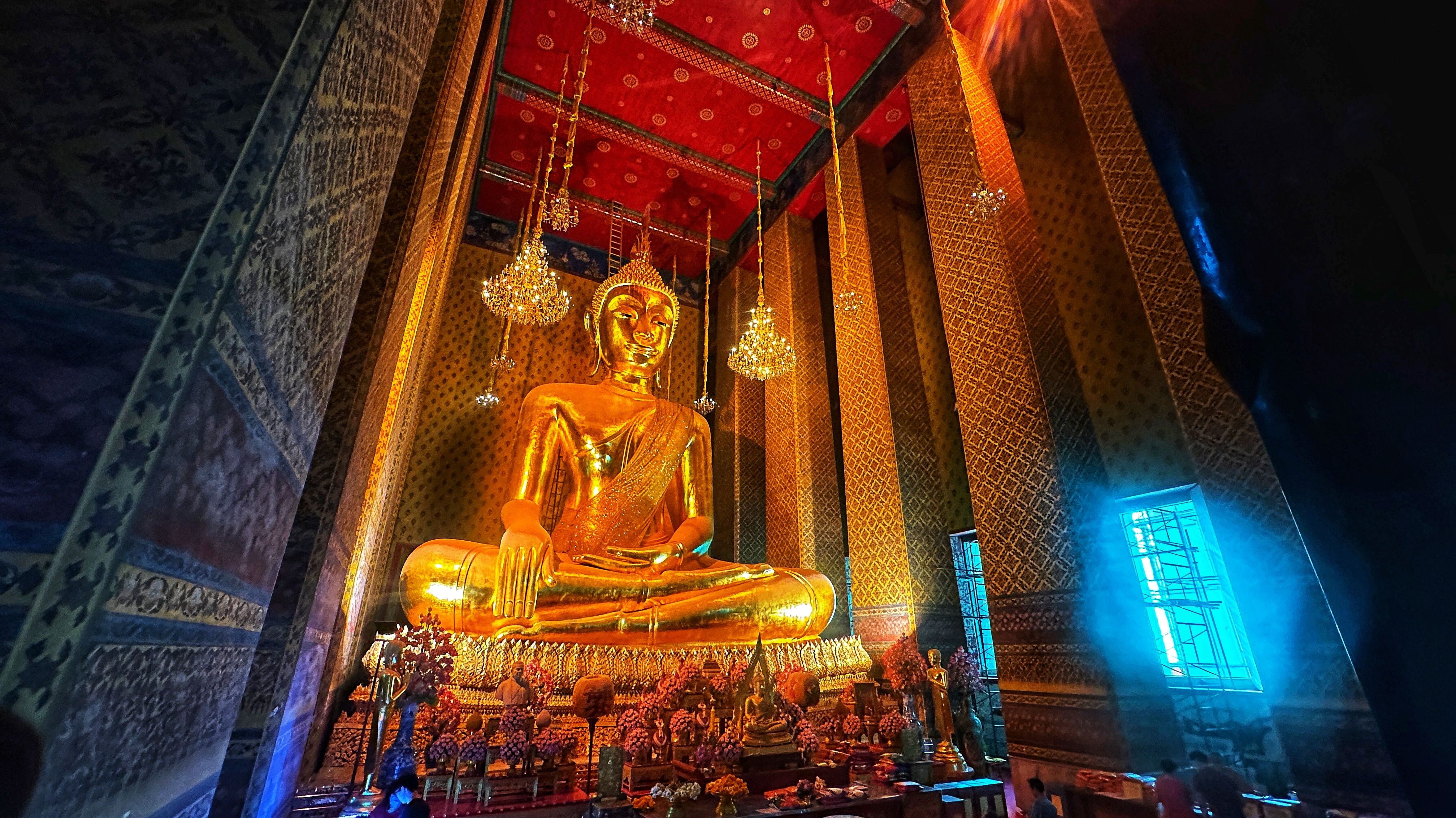 A Large Statue of Buddha Inside the Wat Kanlayanamit Temple in Bangkok ...