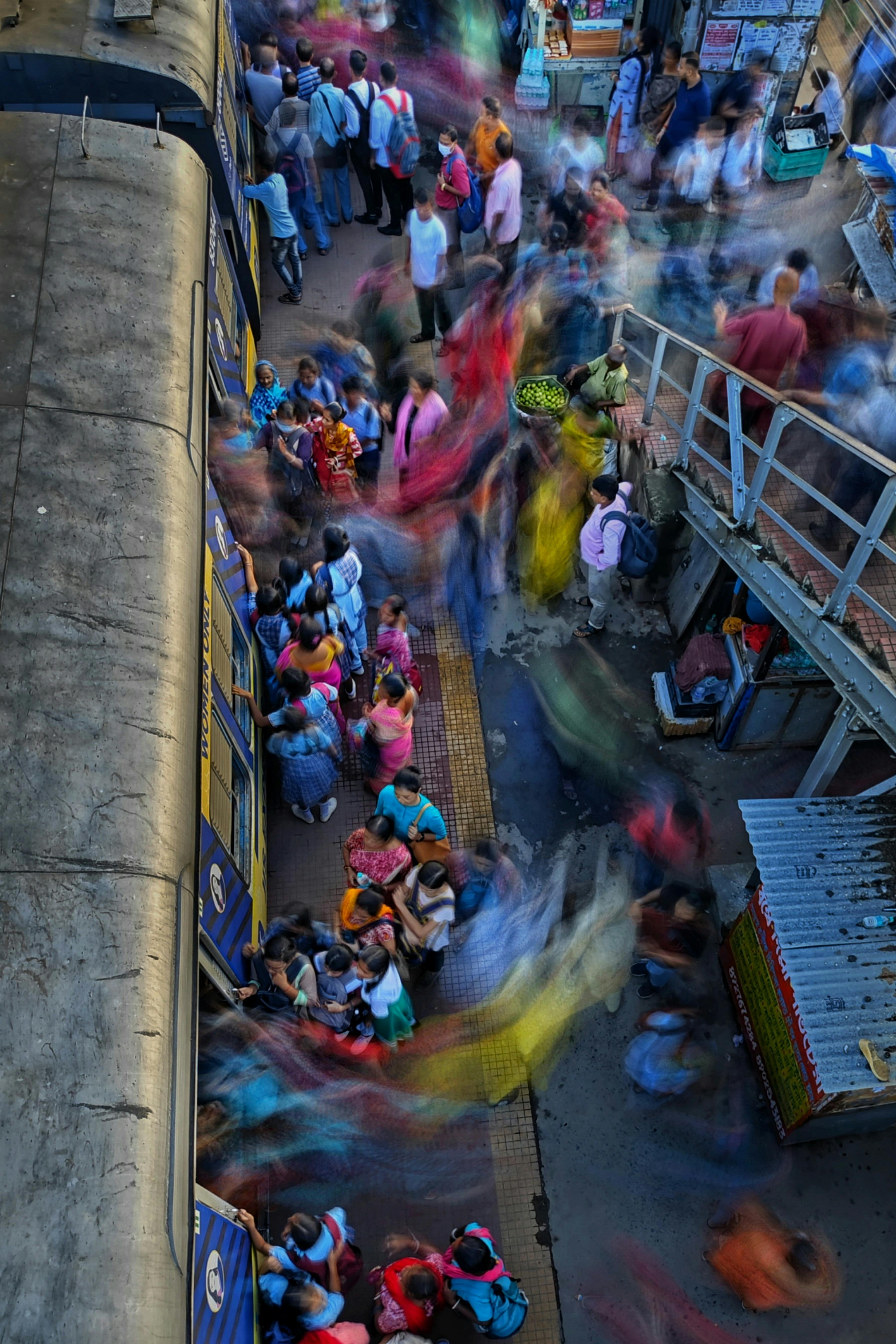 People Entering Train at Railway Station · Free Stock Photo