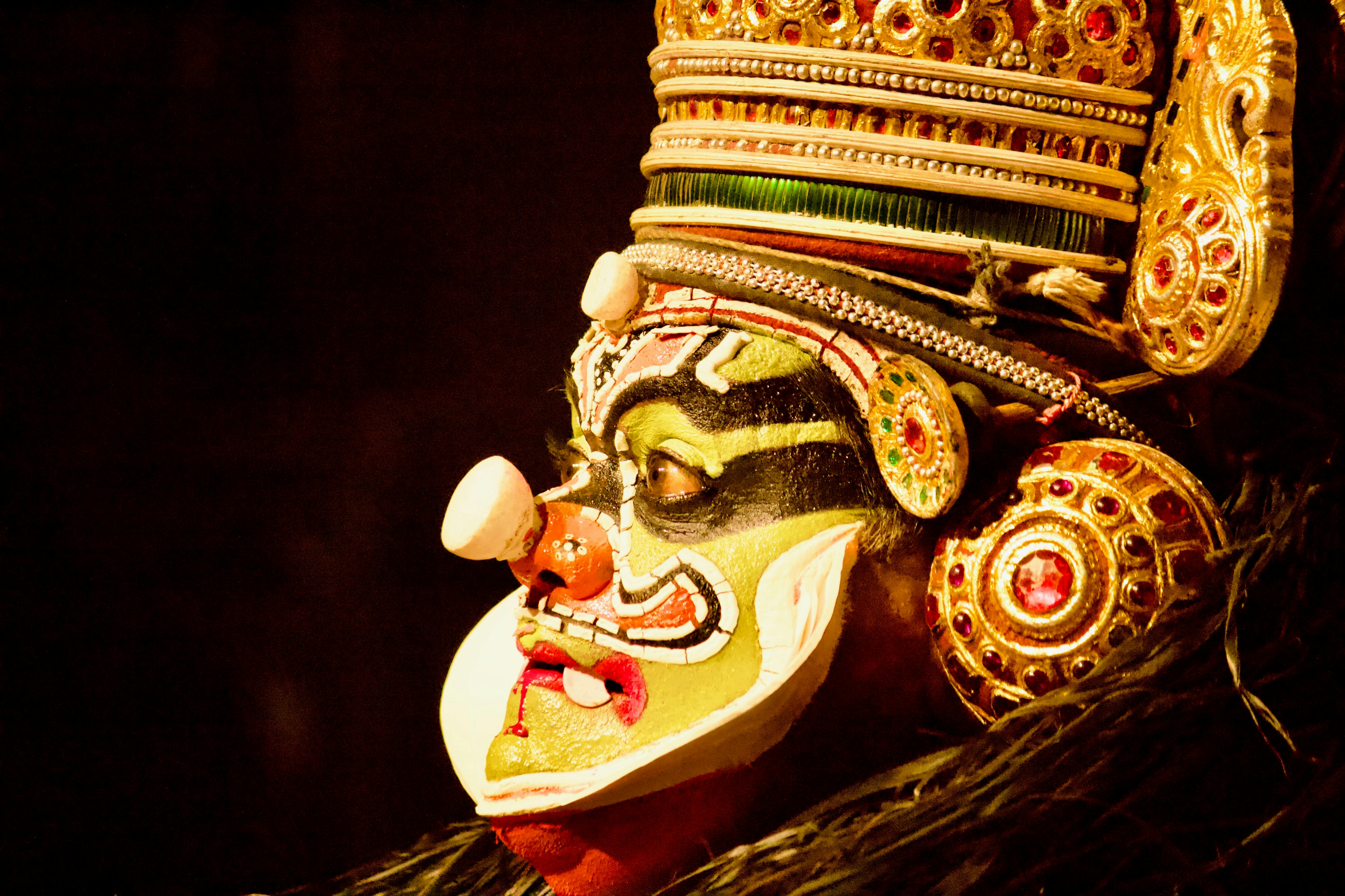 Person in Traditional Costume with Face Paint and Gold Crown · Free ...
