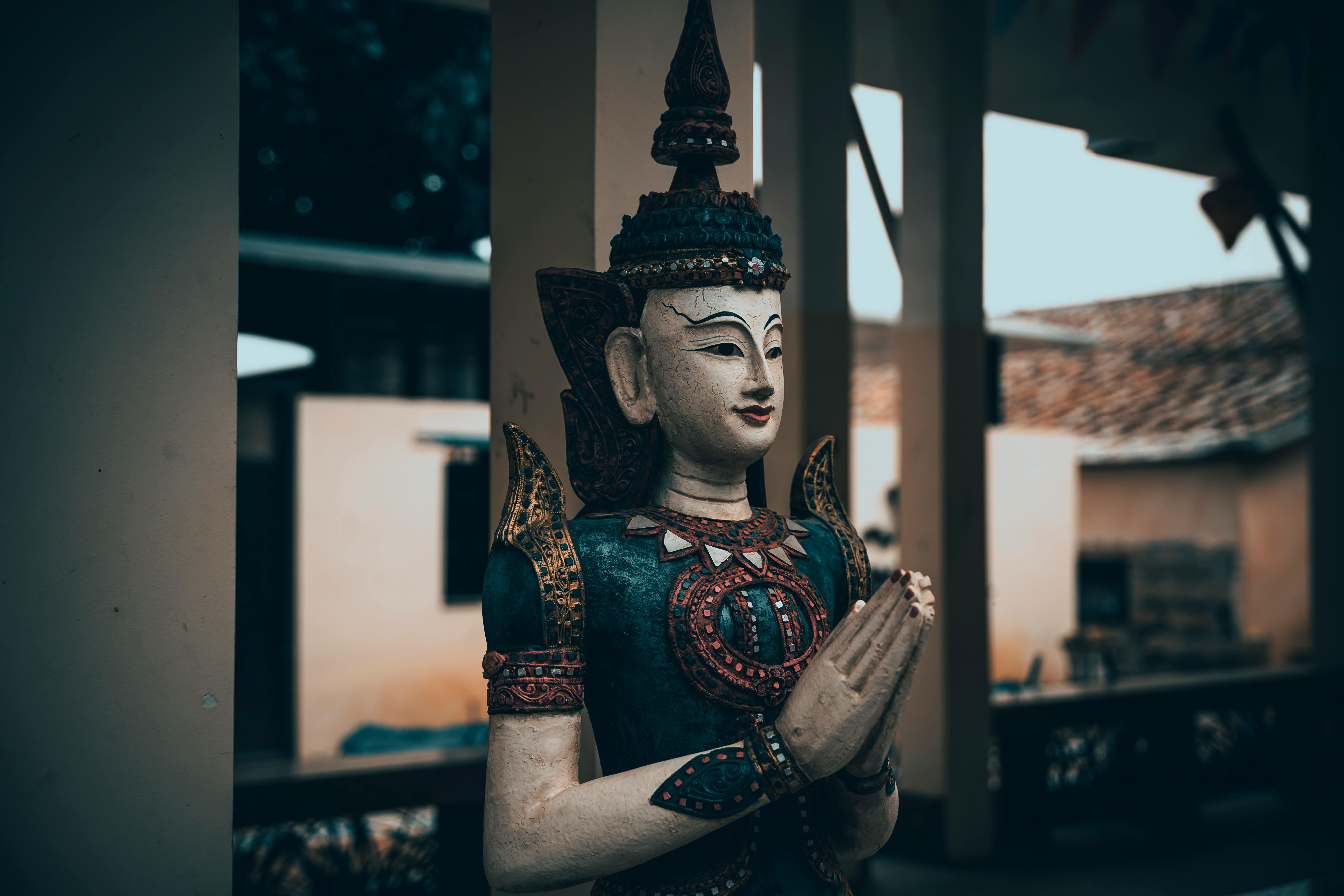 Sculptures of Hindu Gods Radha and Krishna in Dev Mandir Temple of ...