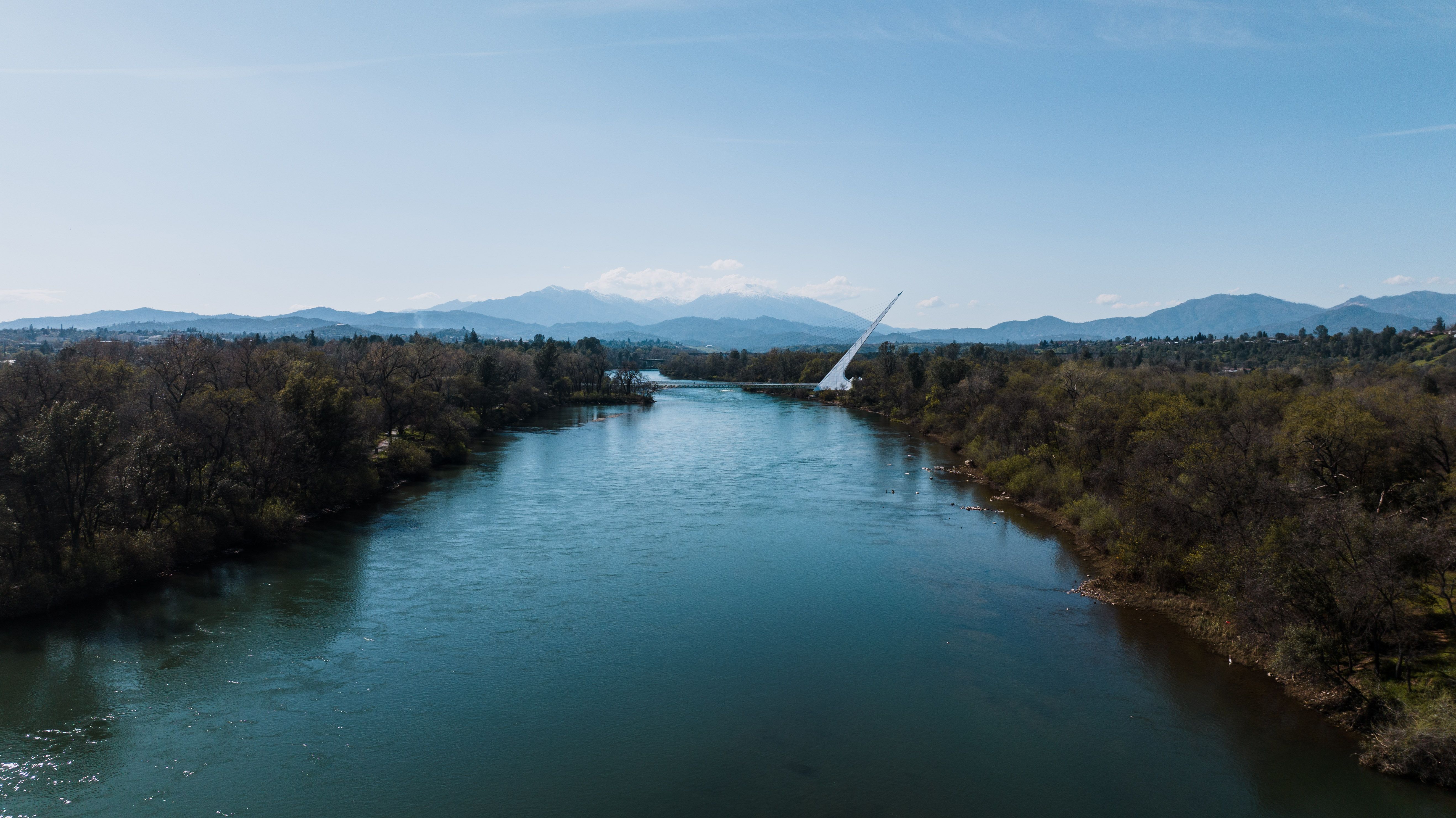 Sacramento River with the Sundial Bridge in the Background · Free Stock ...