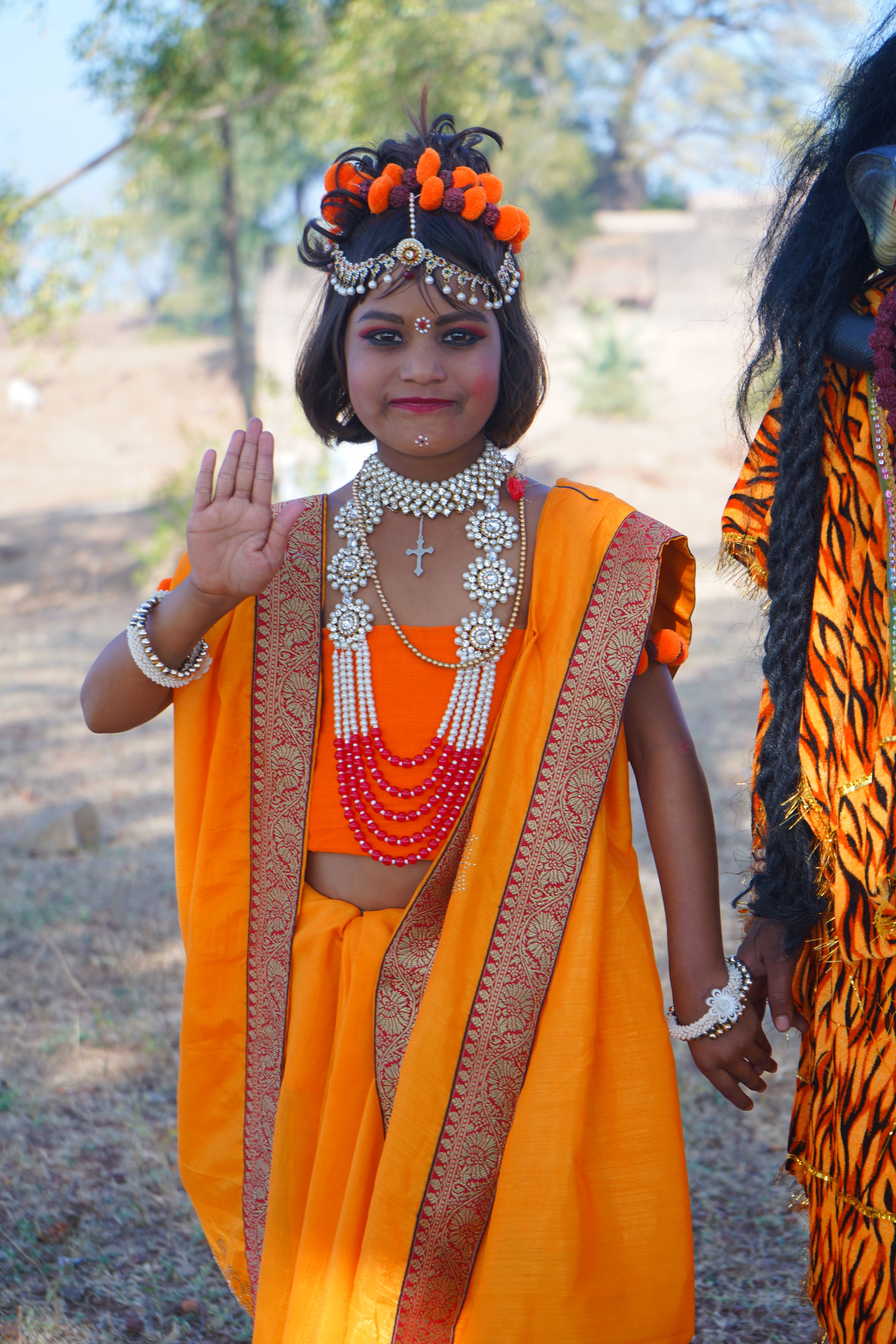 Girl in Orange, Traditional Dress · Free Stock Photo