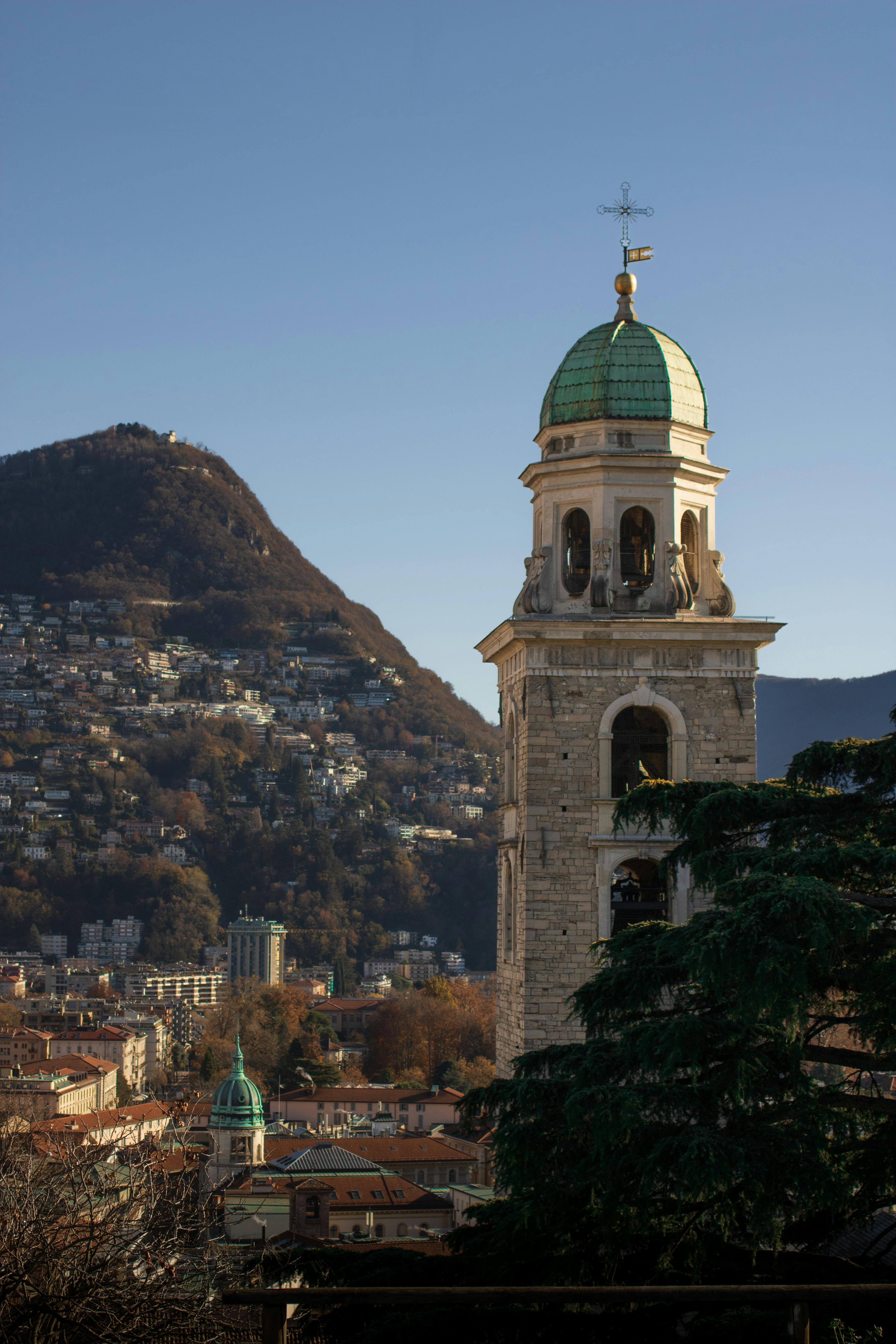 Lugano Cathedral Tower in Switzerland · Free Stock Photo