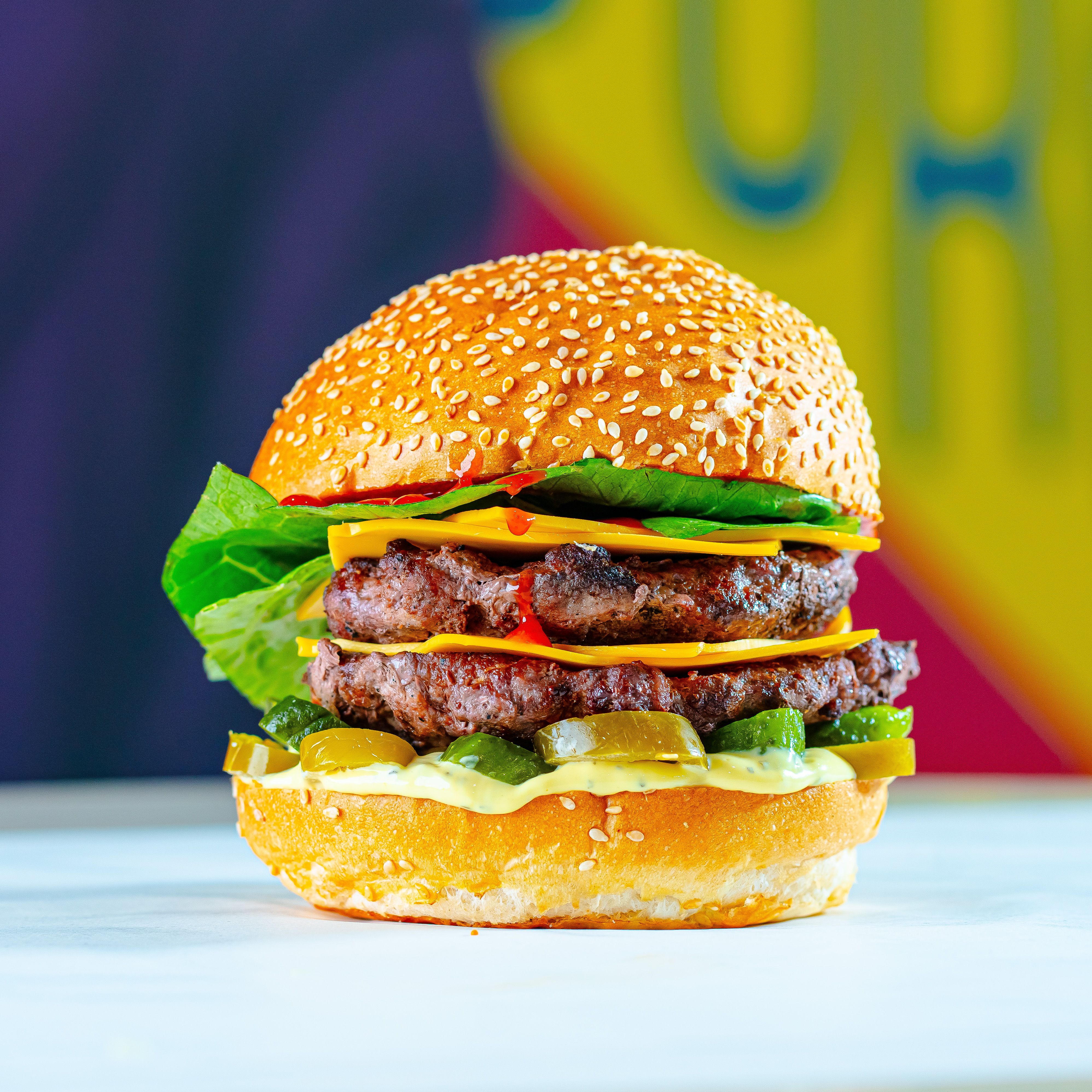 Burger With Lettuce And Tomato · Free Stock Photo