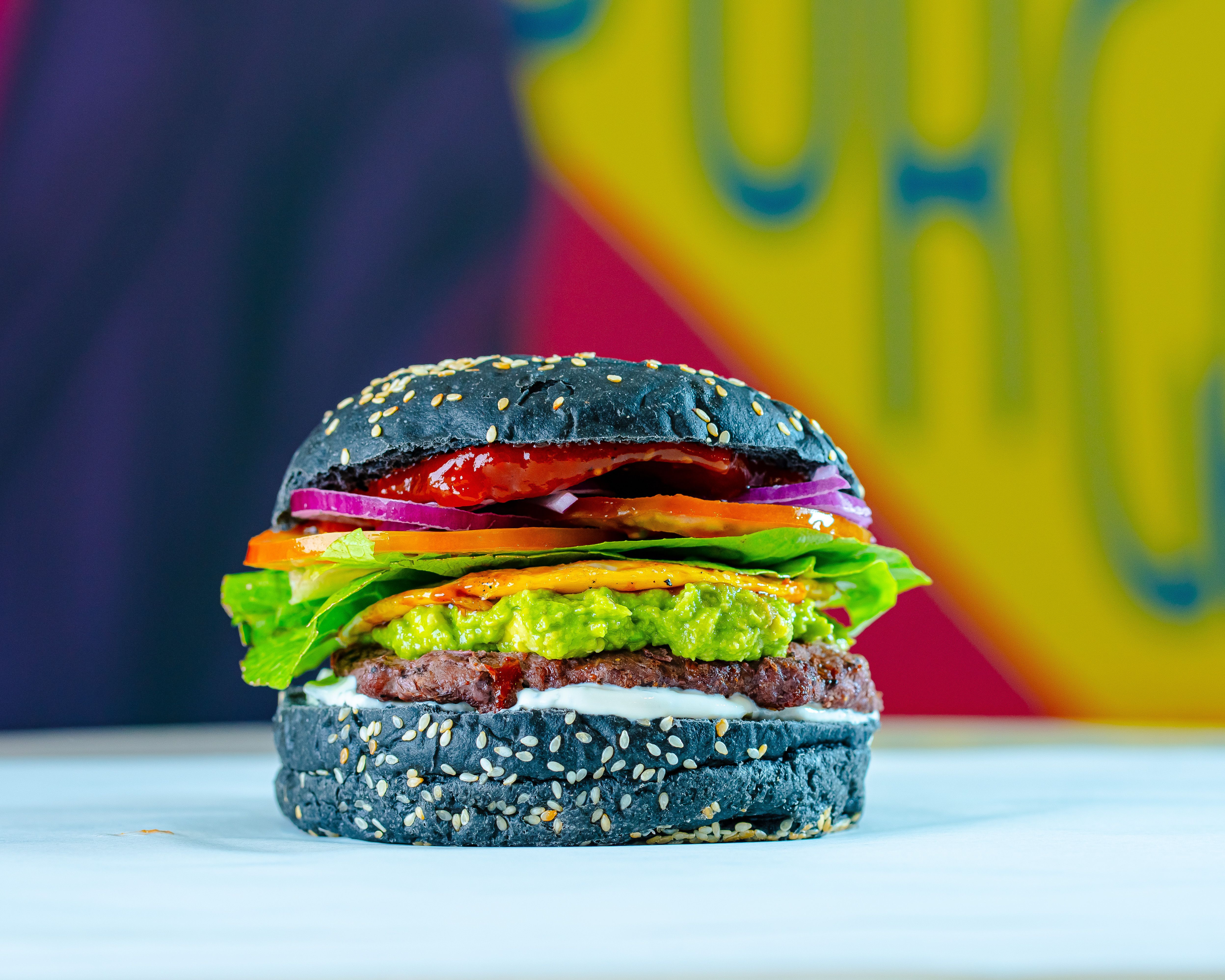 Gray Burger with Sesame · Free Stock Photo