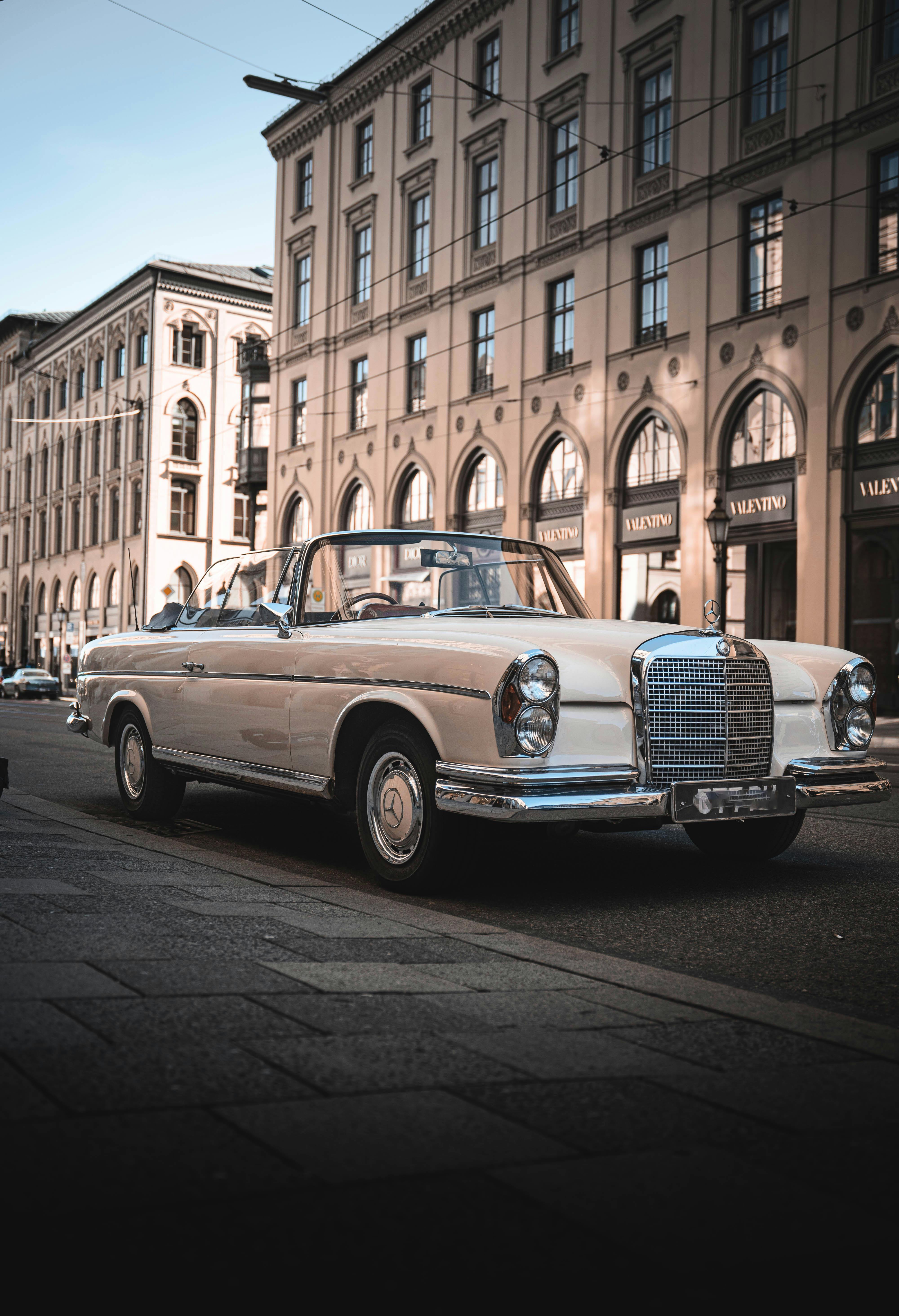 Classic Mercedes-Benz W112 Parked on the Street · Free Stock Photo