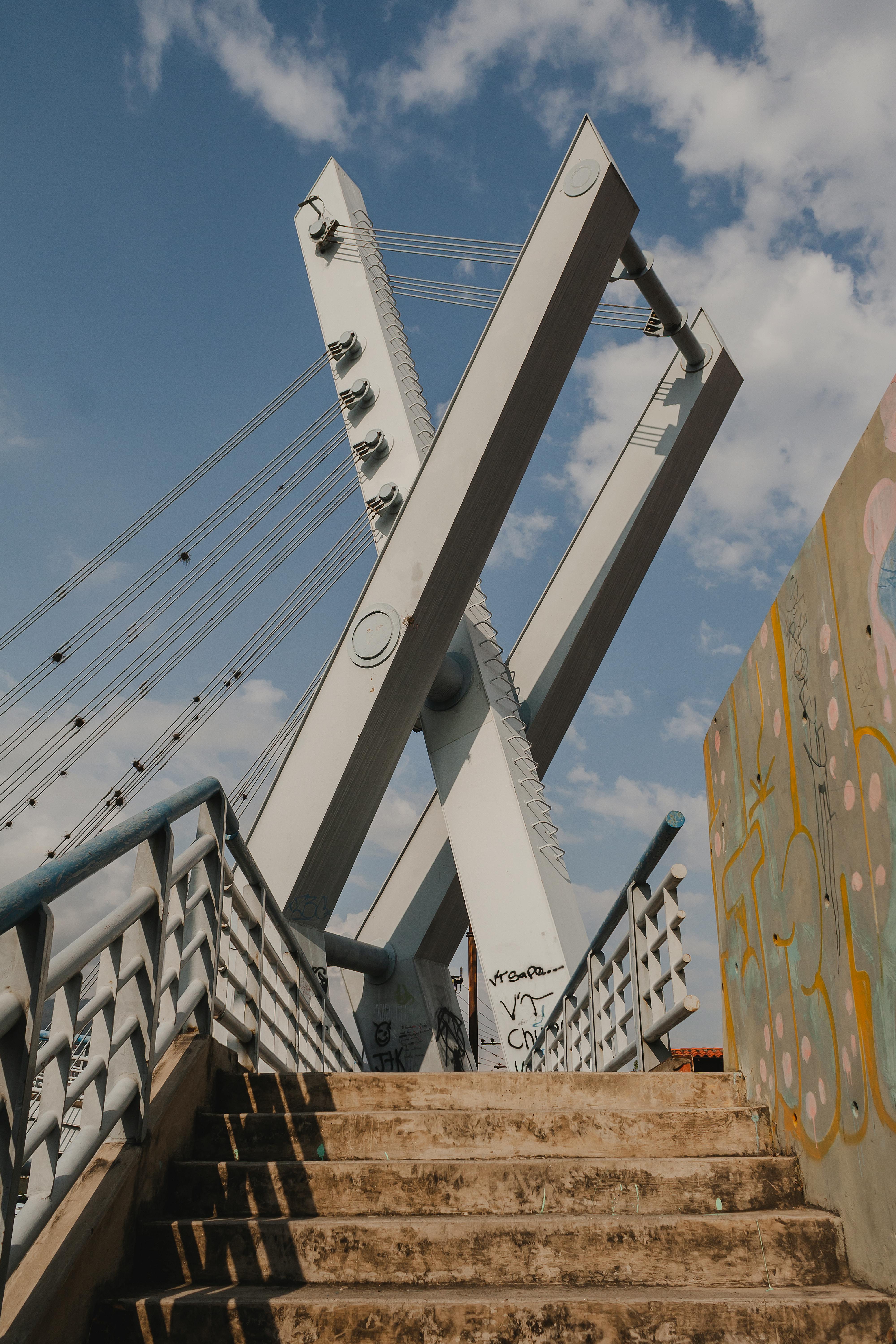 Modern Steel Footbridge · Free Stock Photo