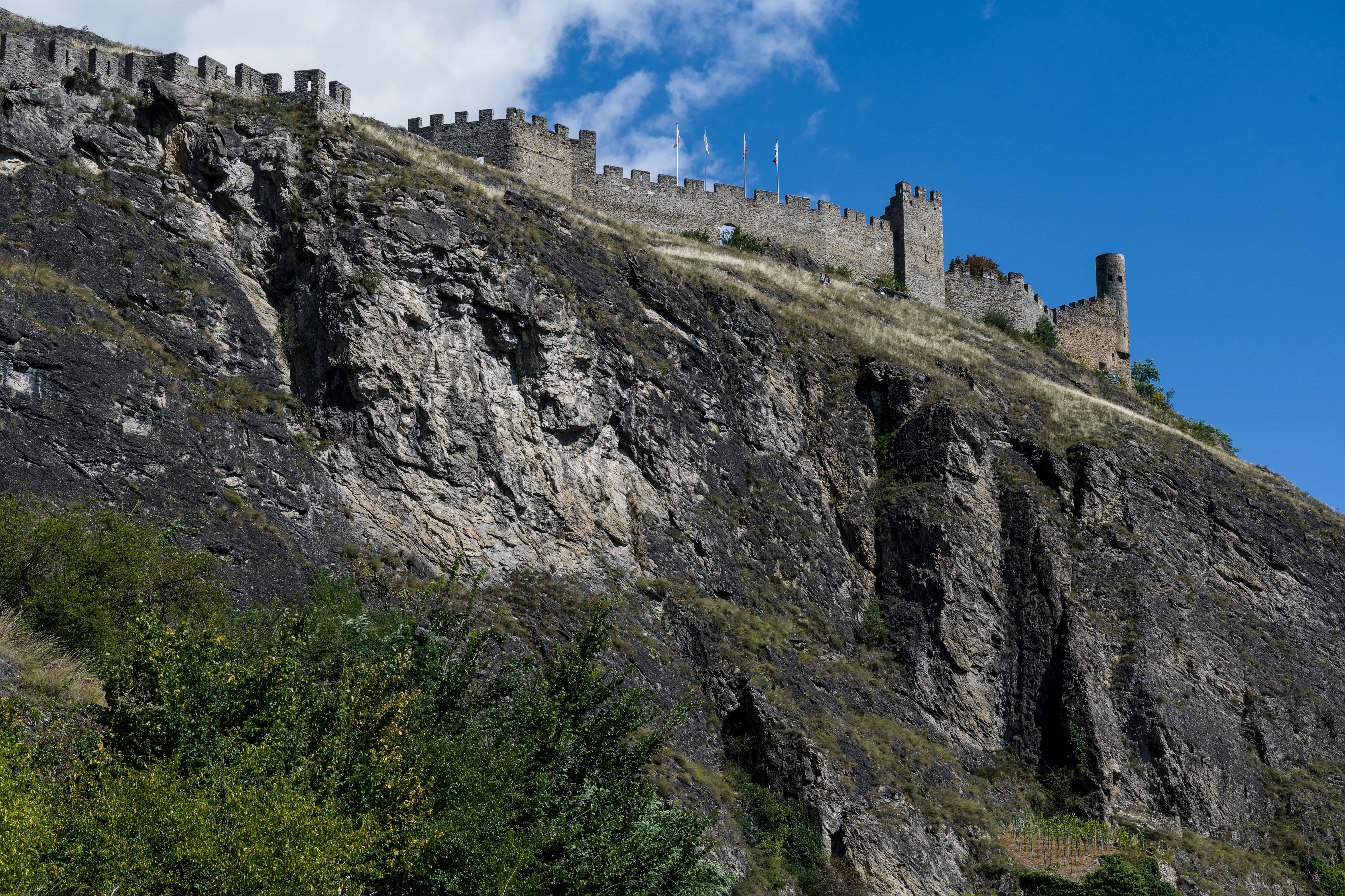 De Tourbillon Castle on Rocks on Hill in Sion in Switzerland · Free ...