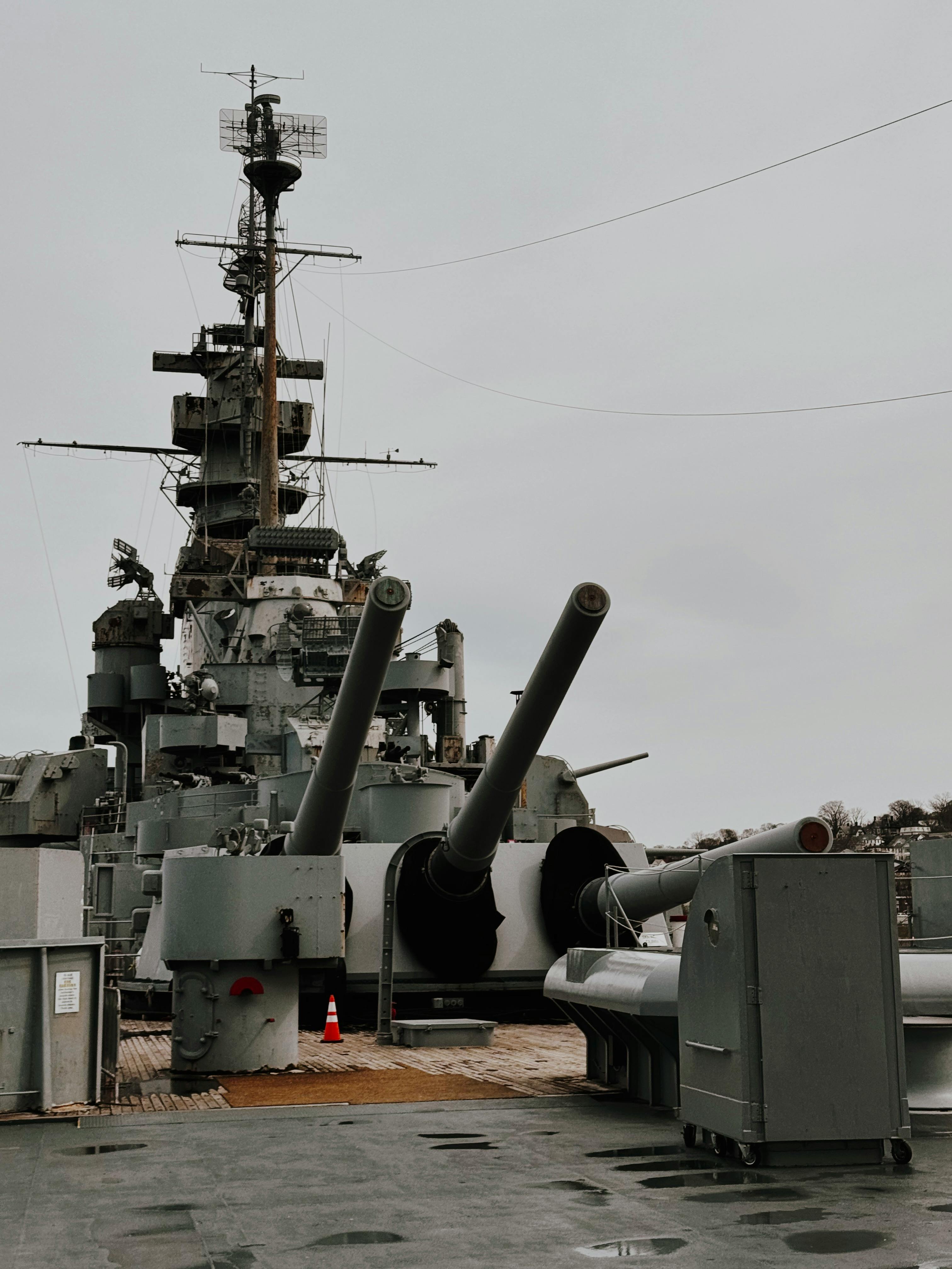 Cannons on USS Alabama Military Vessel · Free Stock Photo