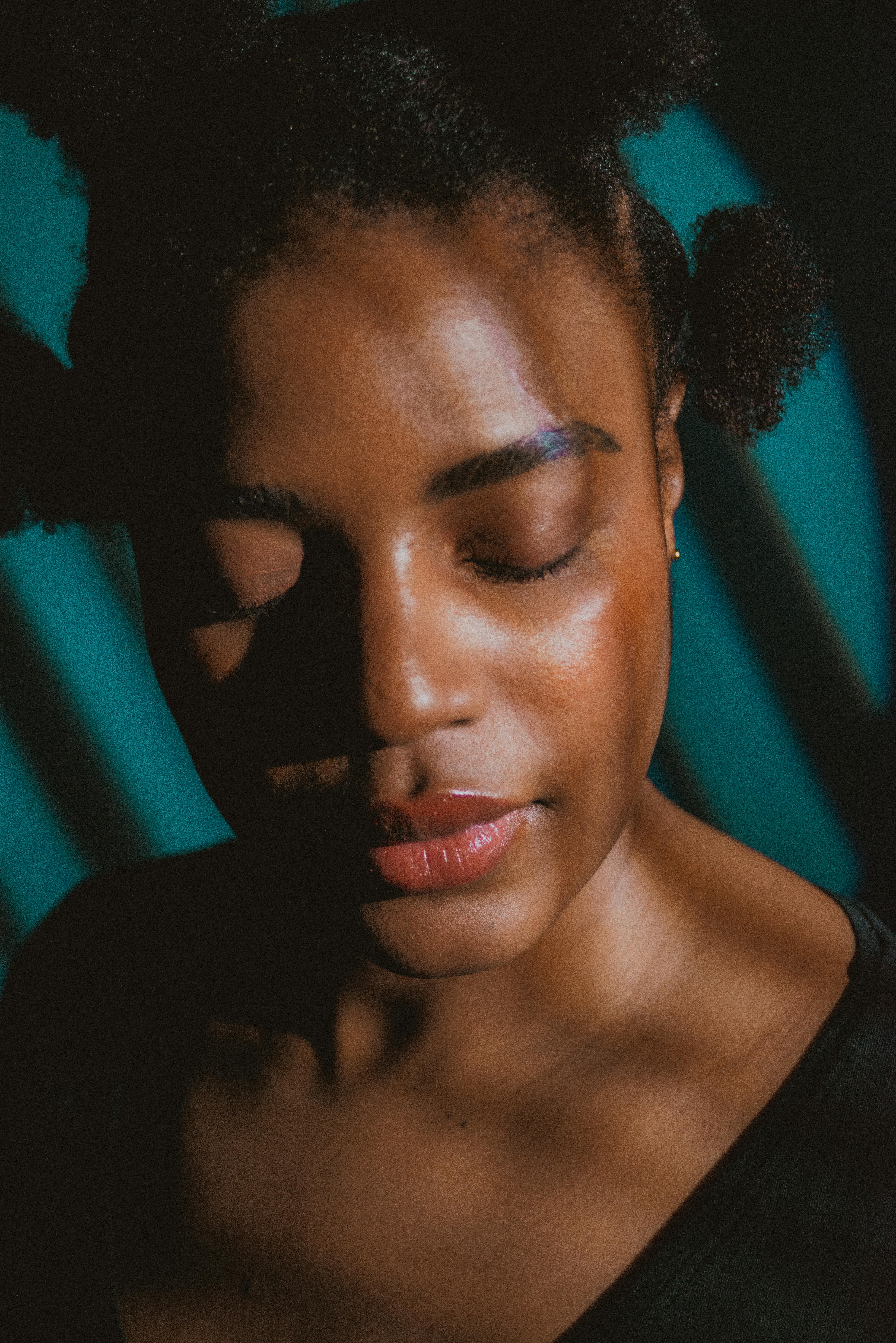 Sunlit Woman Face · Free Stock Photo