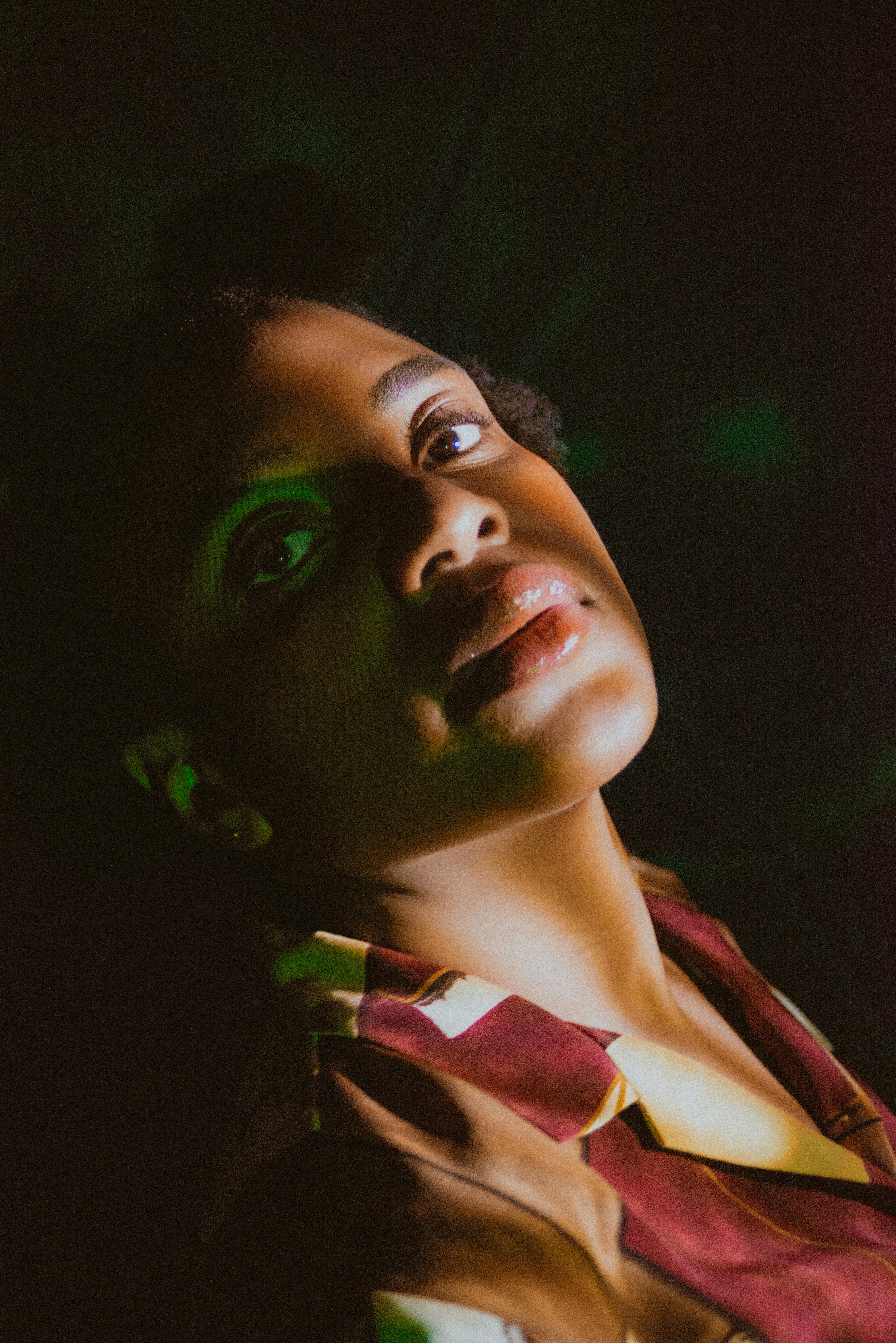 Beautiful Woman Face in Shadow · Free Stock Photo