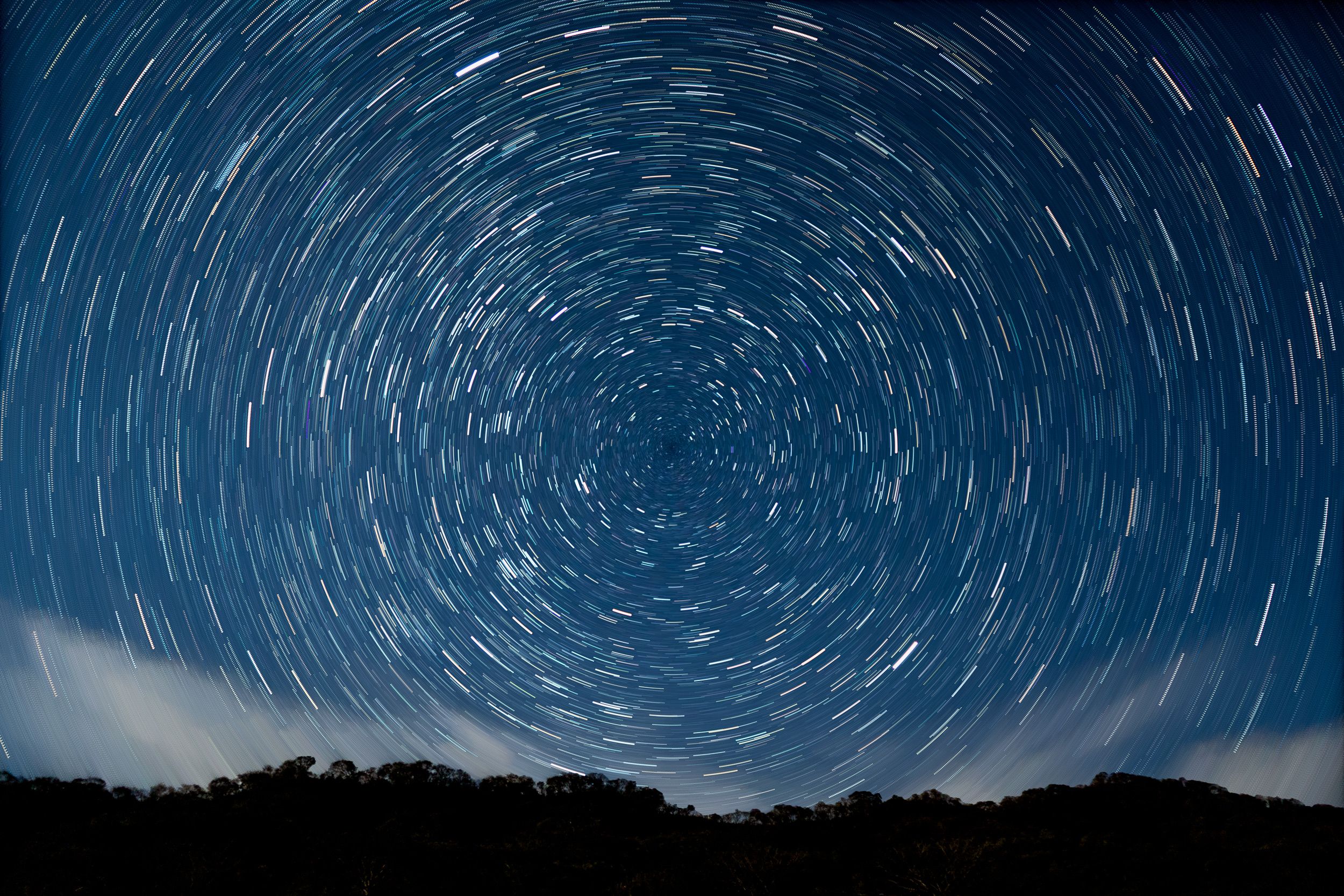 Spiral of Lights on Night Sky · Free Stock Photo