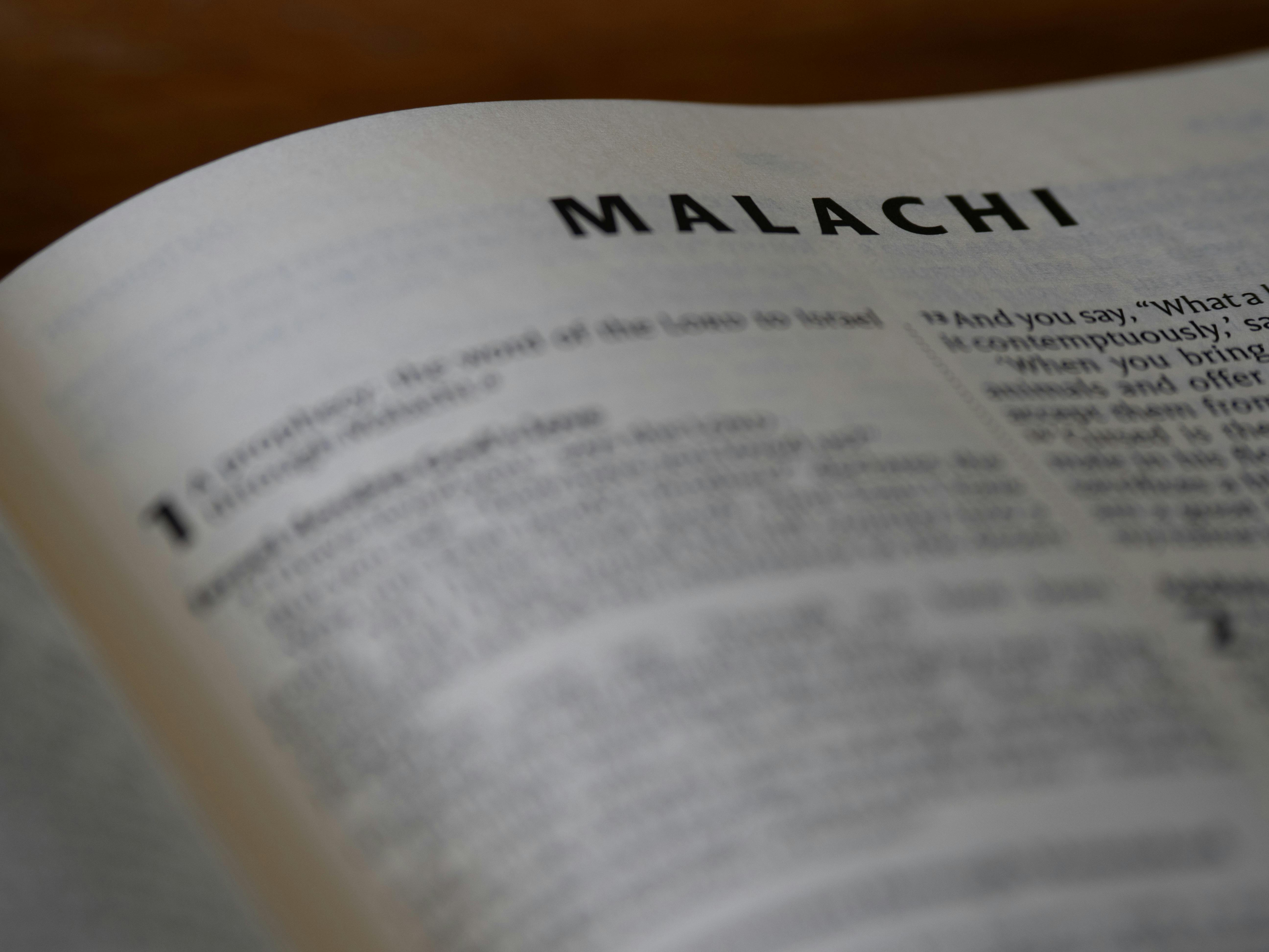Page of Book of Malachi in Bible · Free Stock Photo